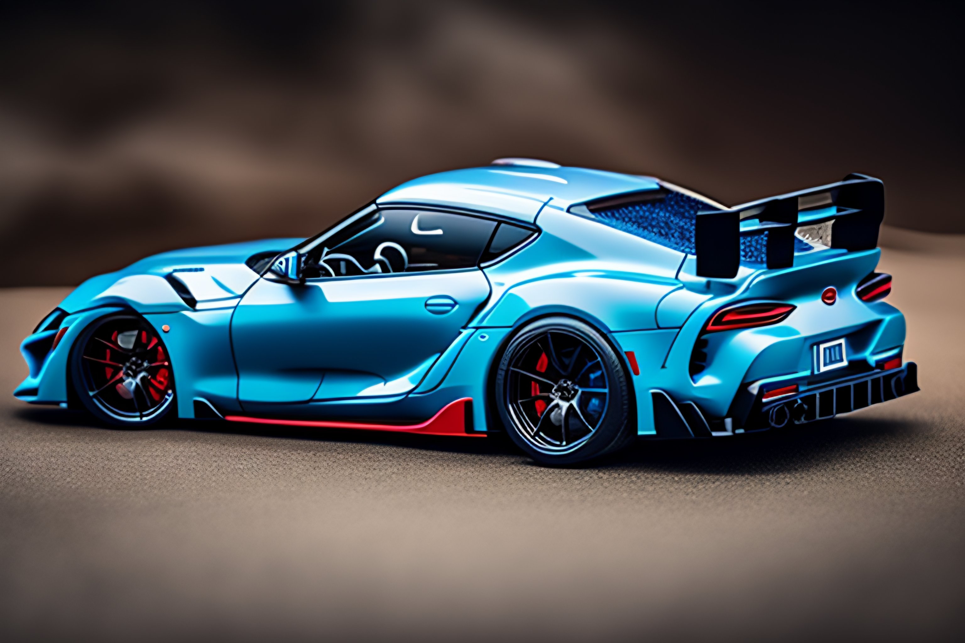 Lexica - Lego toyota supra, photography, metalic blue, on a track ...