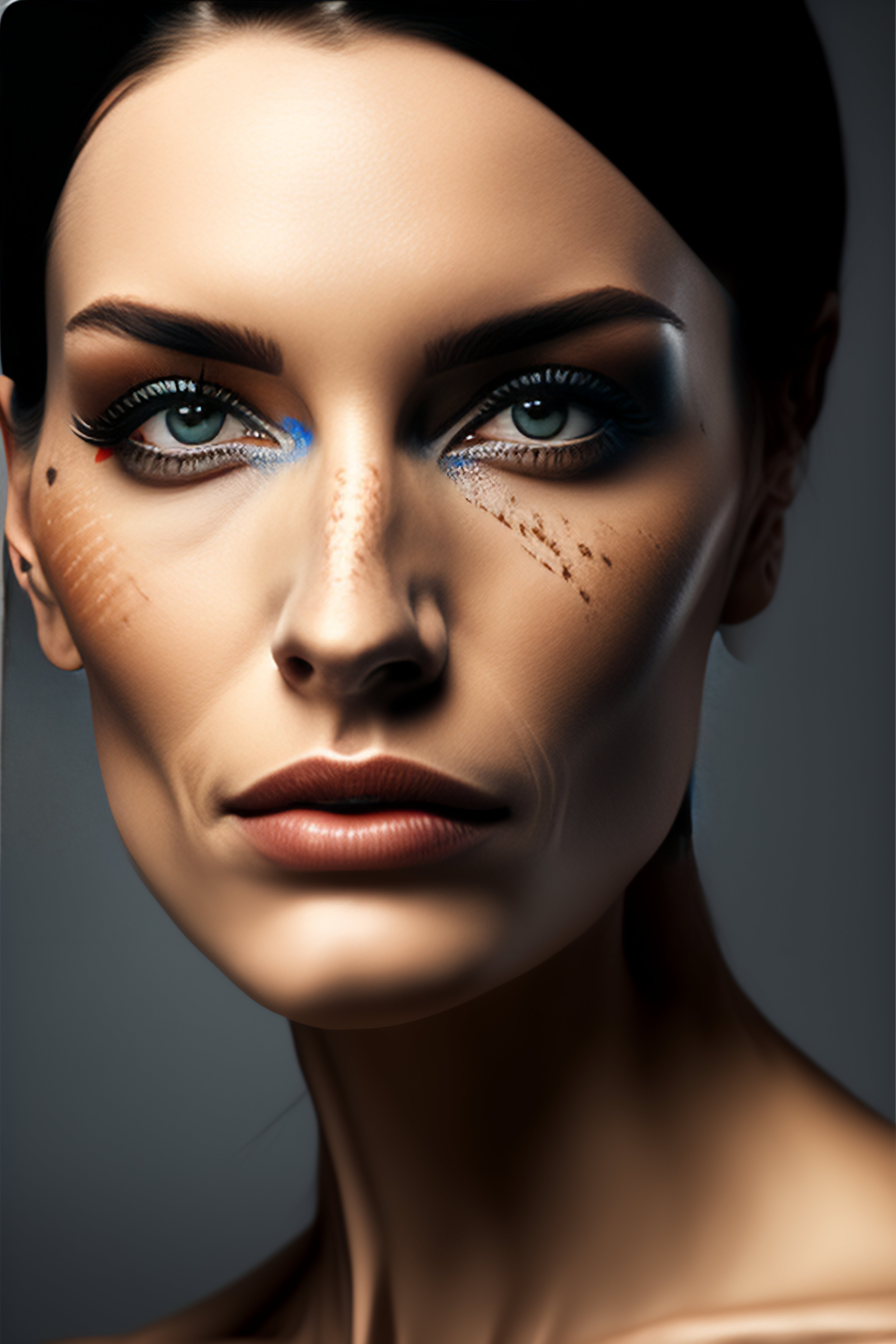 Lexica - Scary skinny tall pale woman with scars on her face, with ...