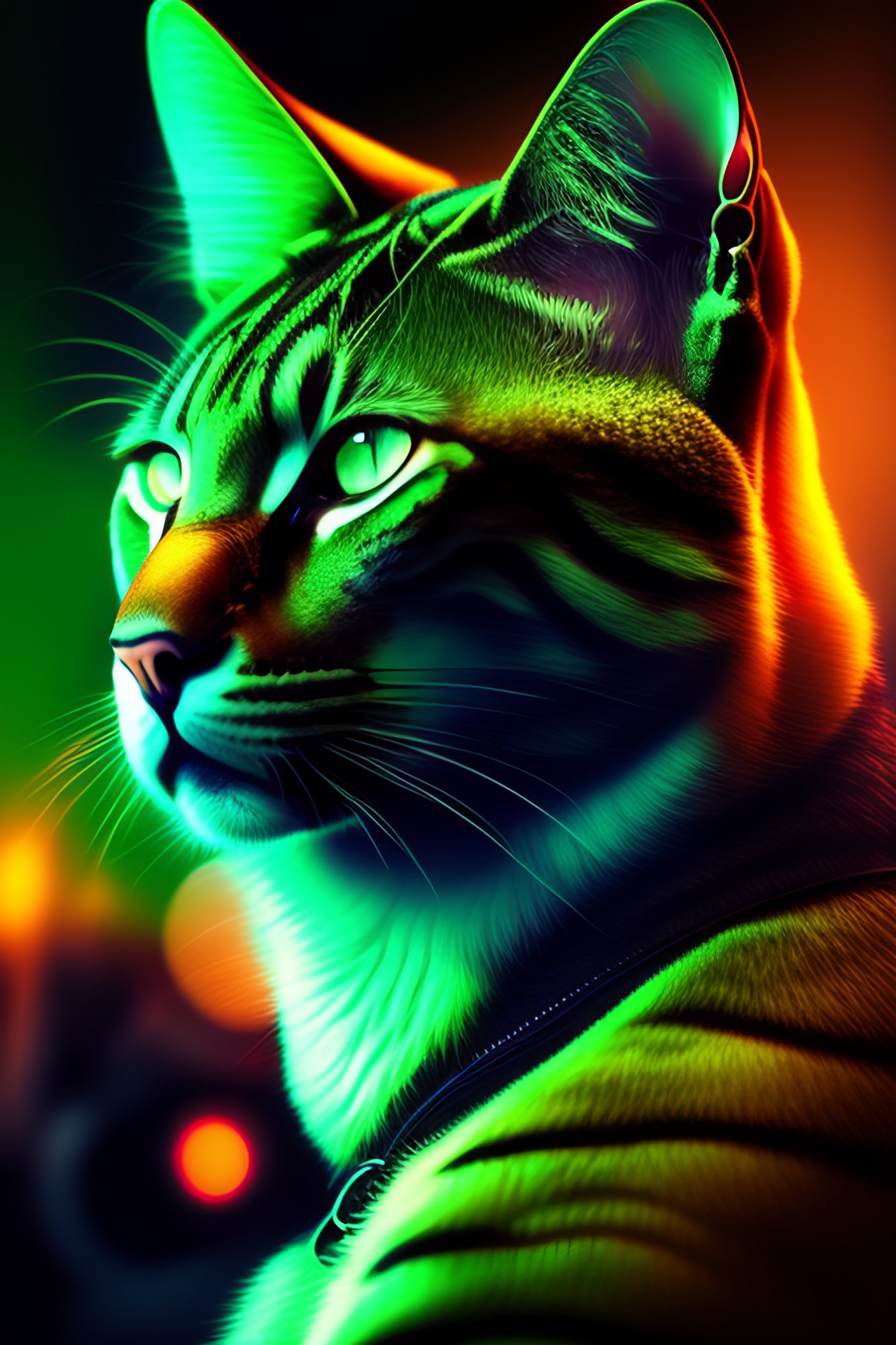 Lexica - Green cat, terminator movie style