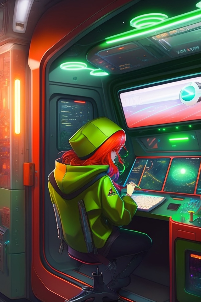 Lexica - Anime style. cluttered starship interior; by Yusuke Murata ...