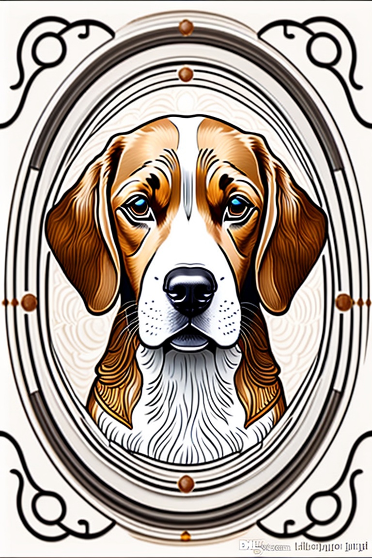 Lexica - Coloring page for adult, bold lines, dark lines, mandala puppy ...