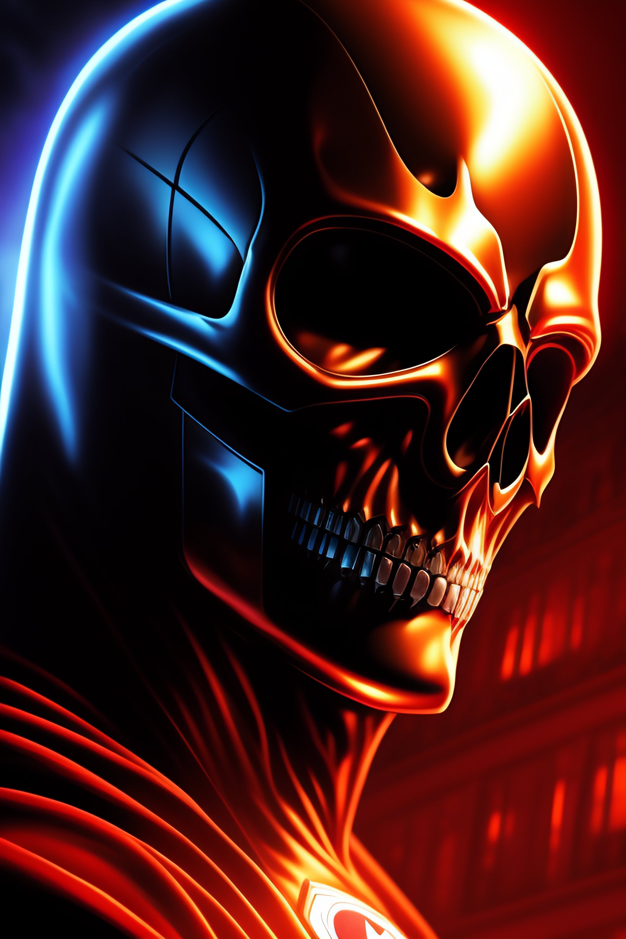 Lexica - Superhero with skull face gothic art by alex ross 4k hd