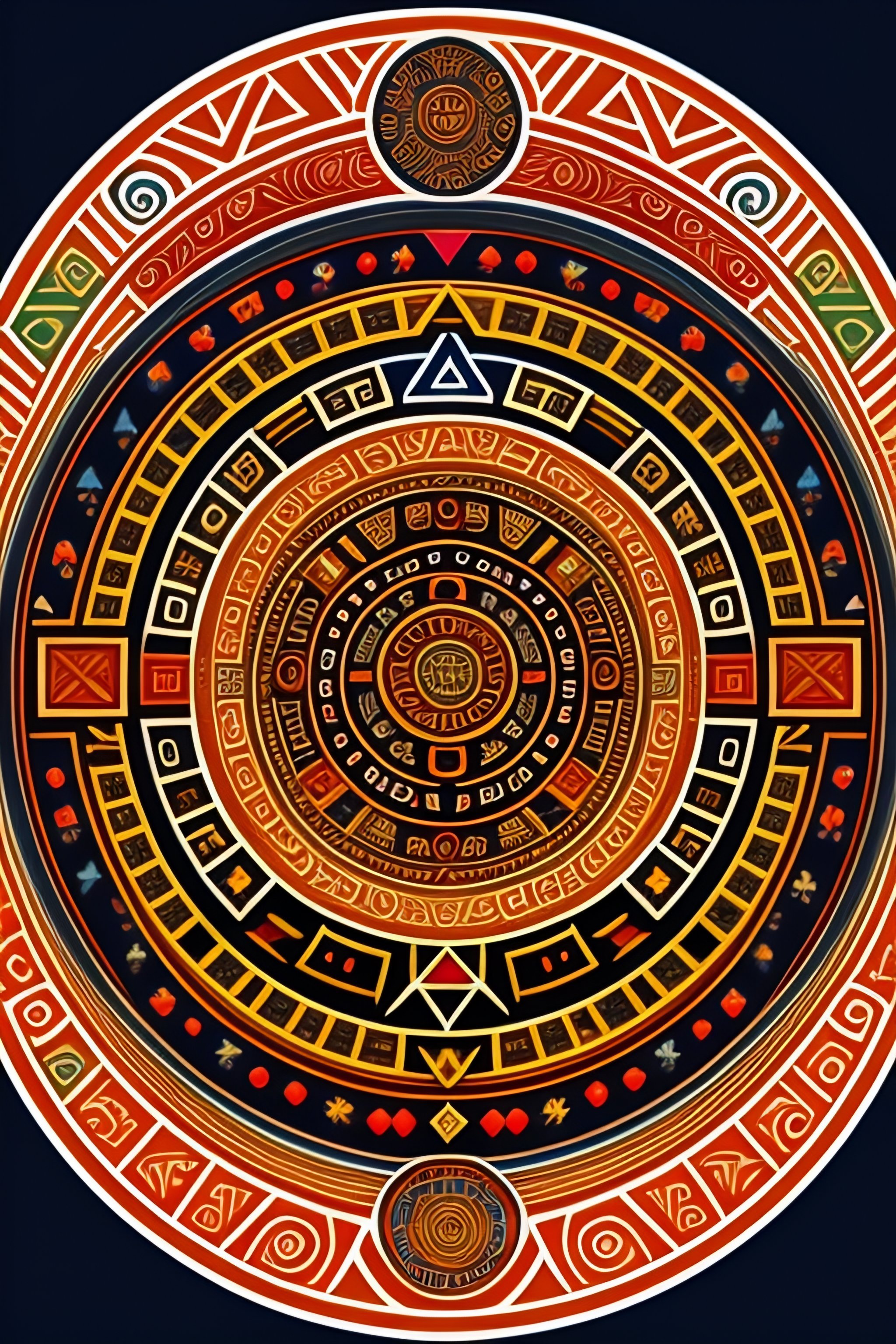 Lexica - A geometric patern of symbols from the aztec calendar