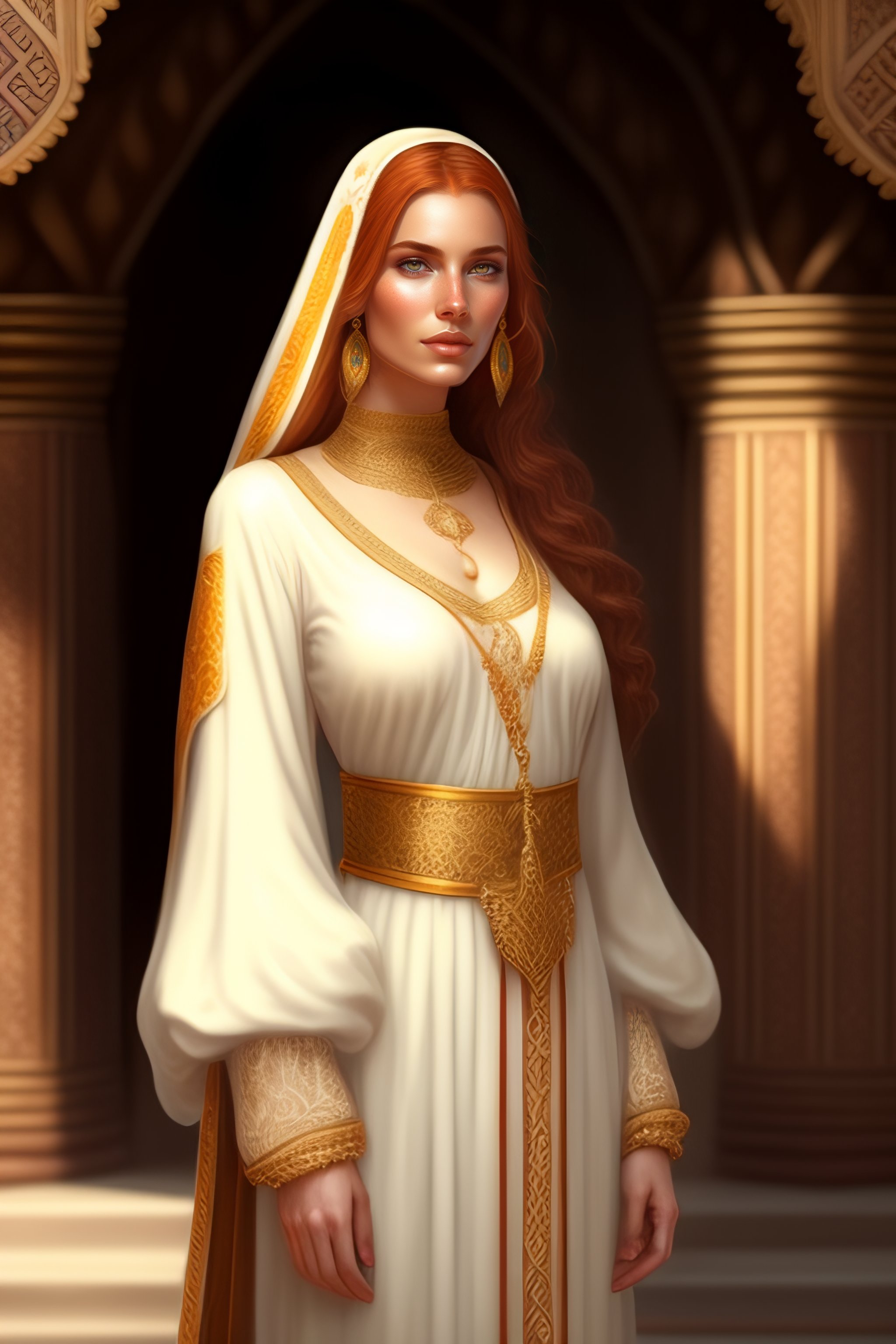 Lexica - A full body portrait of a cute beautiful medieval female blind ...