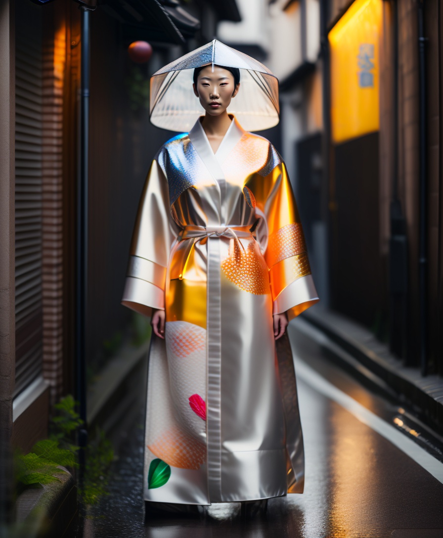 Lexica - Futuristic and minimal kimono style rain coat for women, semi ...