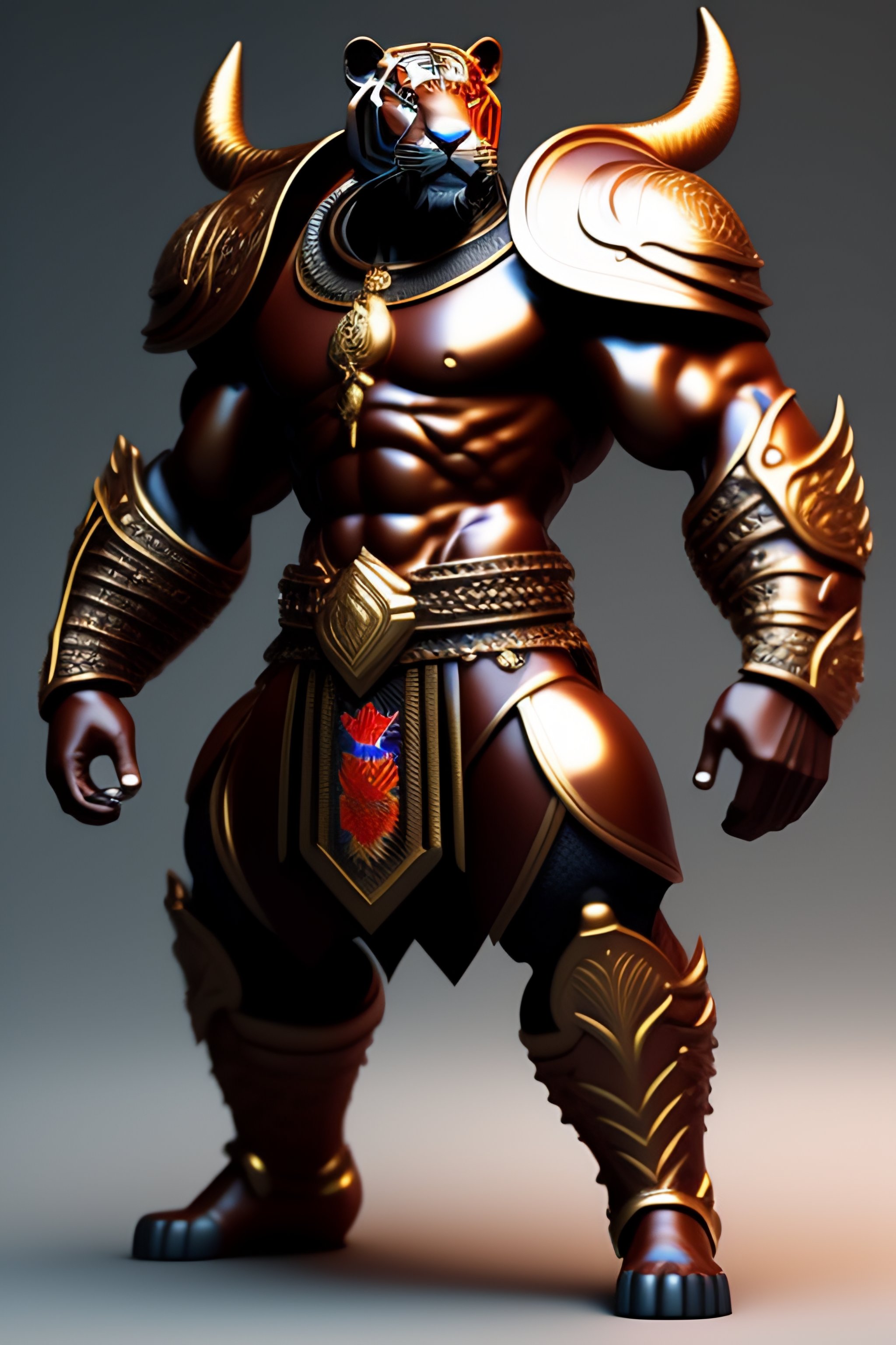 Lexica - 3d humanoid Tiger virgol warrior