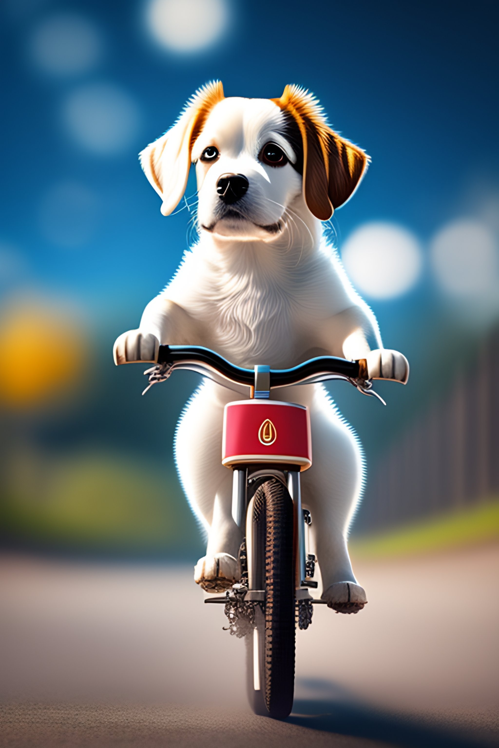 Dog Riding Bike Cartoon