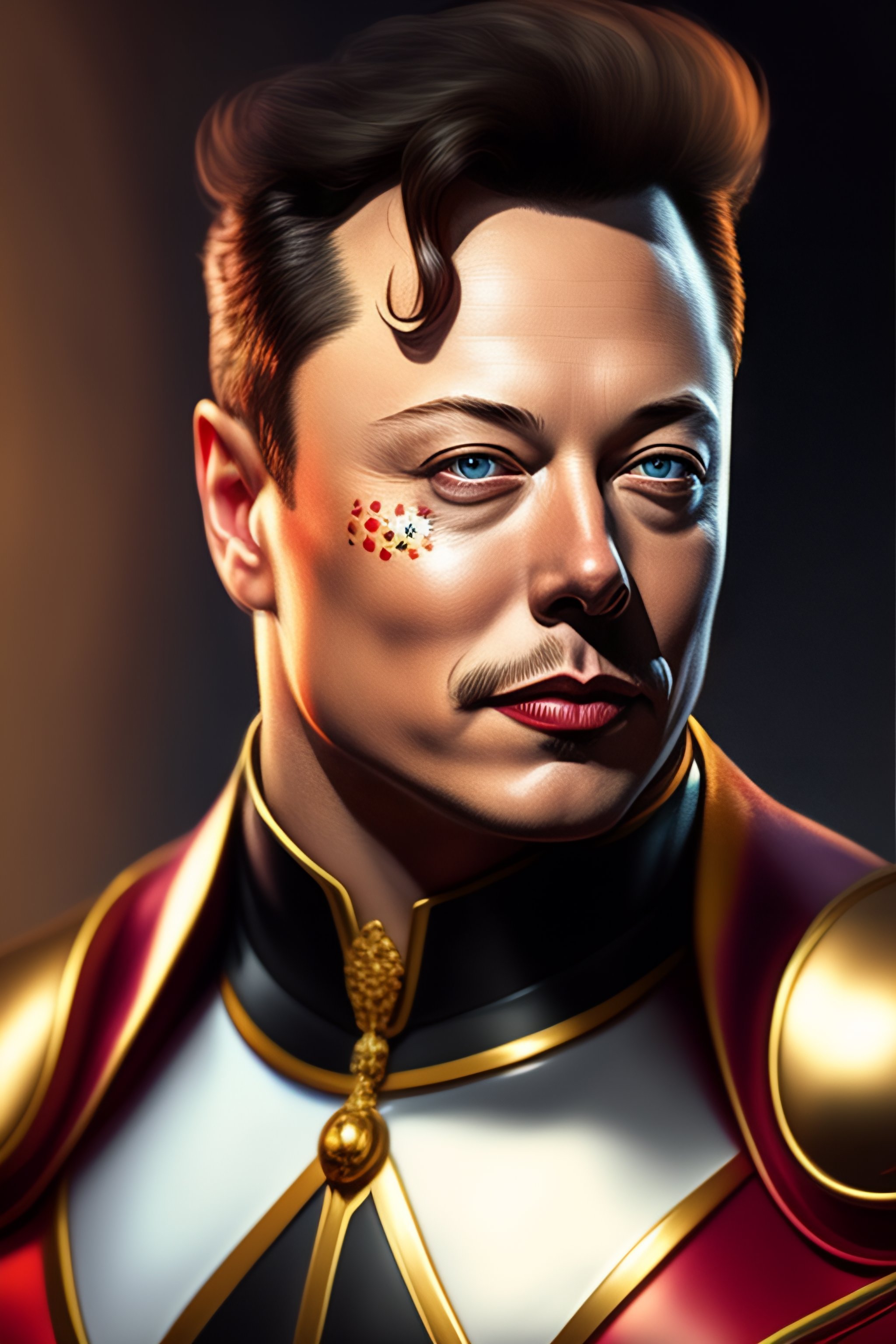 Lexica - Elon musk as a clown, realistic portrait, symmetrical, highly ...