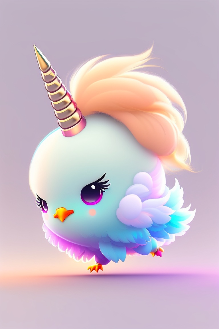 Lexica - Chibi fluffy chicken-like unicorn extremely angry, screaming ...
