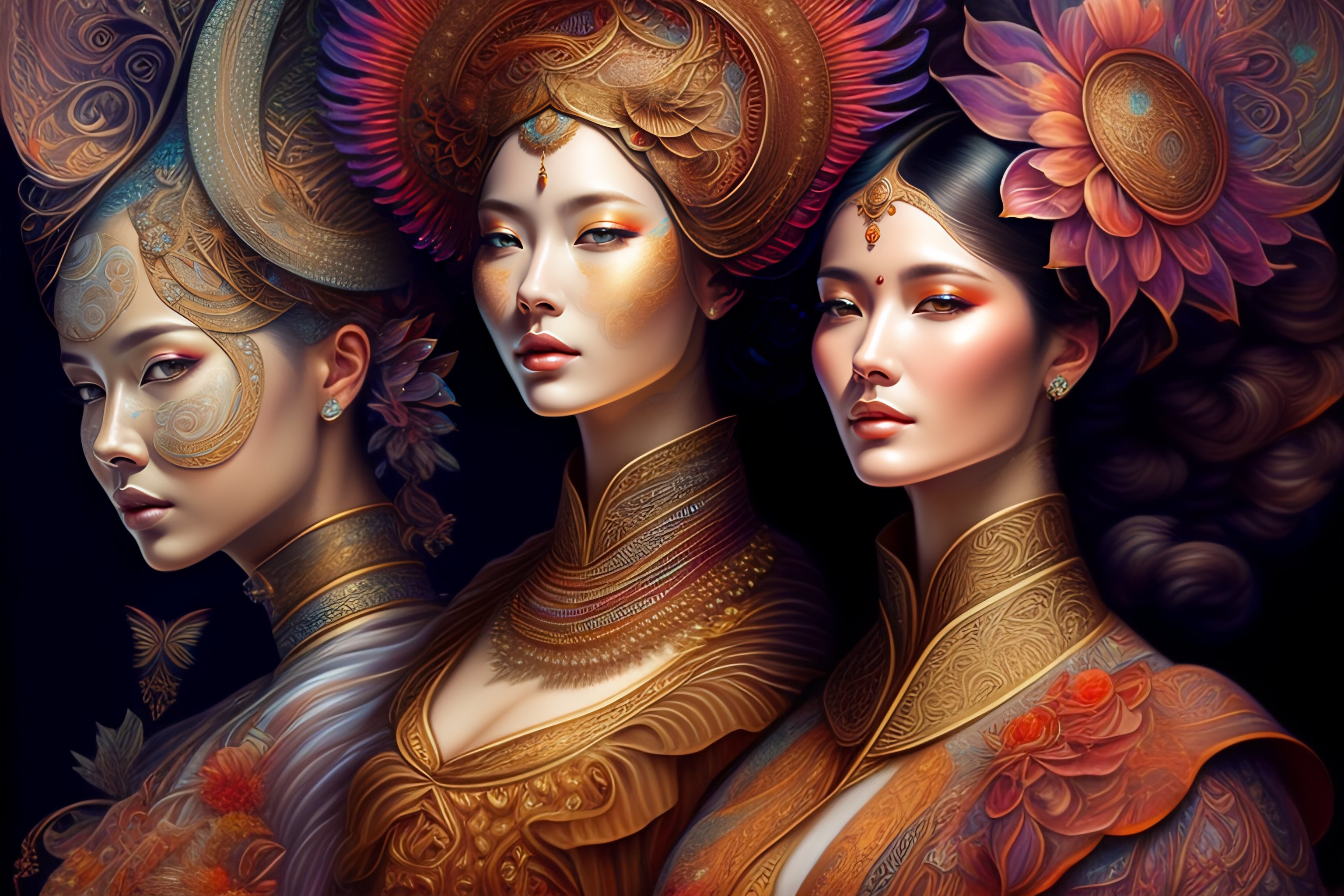 Lexica - An ultra hd detailed painting of women by Android Jones ...