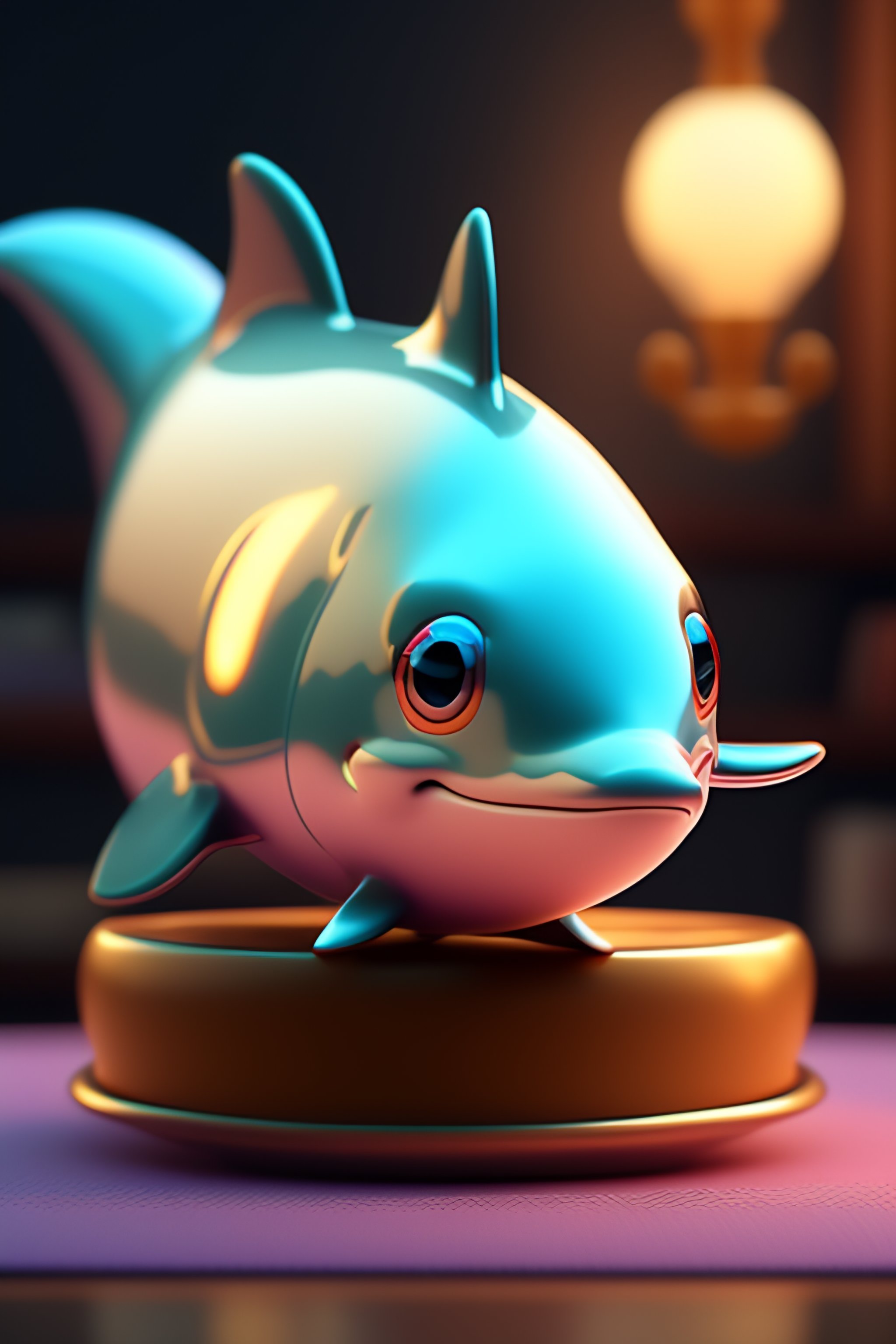 Lexica - Cute small dolphin, cartoon, unreal engine, cozy indoor ...