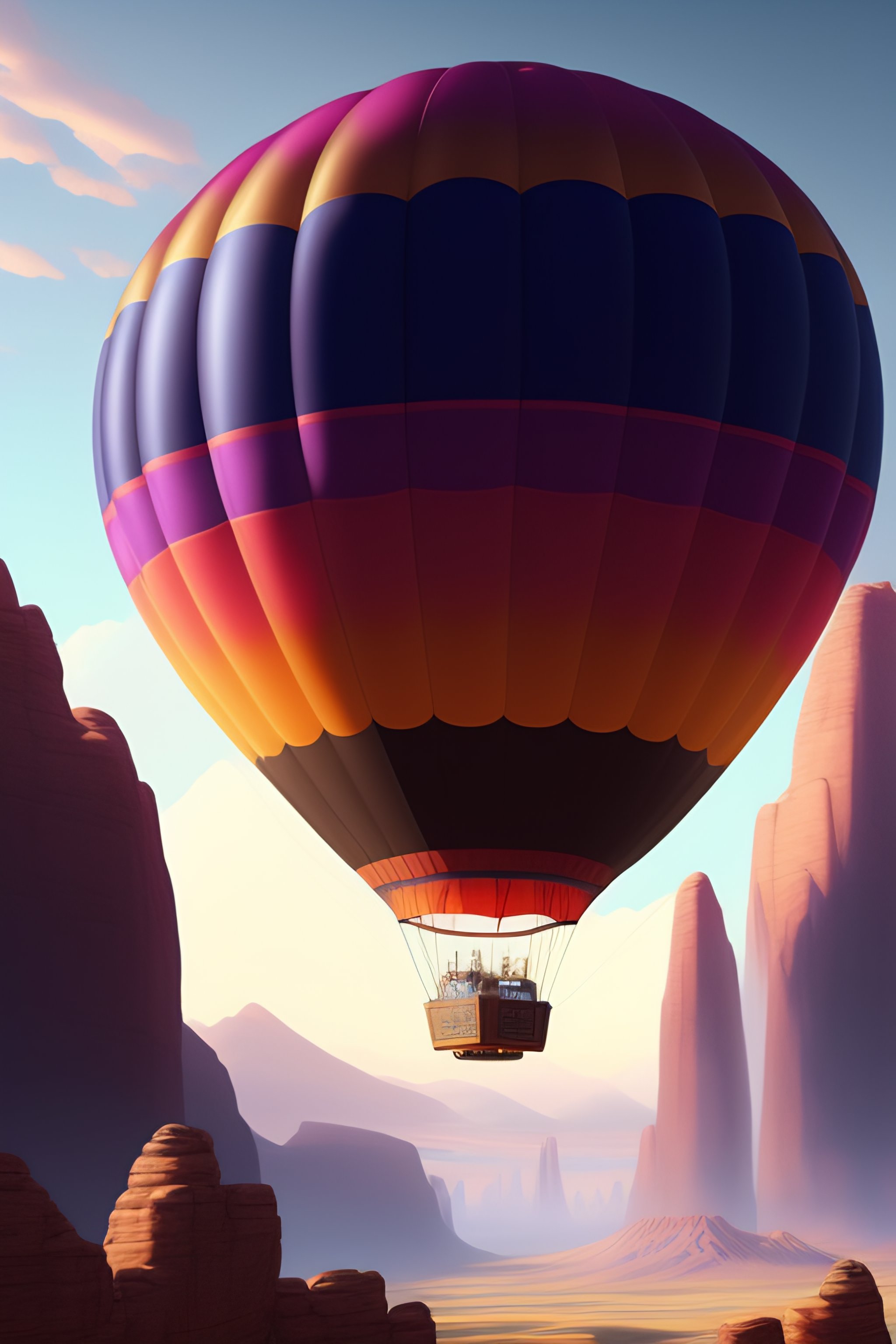 Lexica - Colorful hot air balloons high over the rocky mountais, color ...