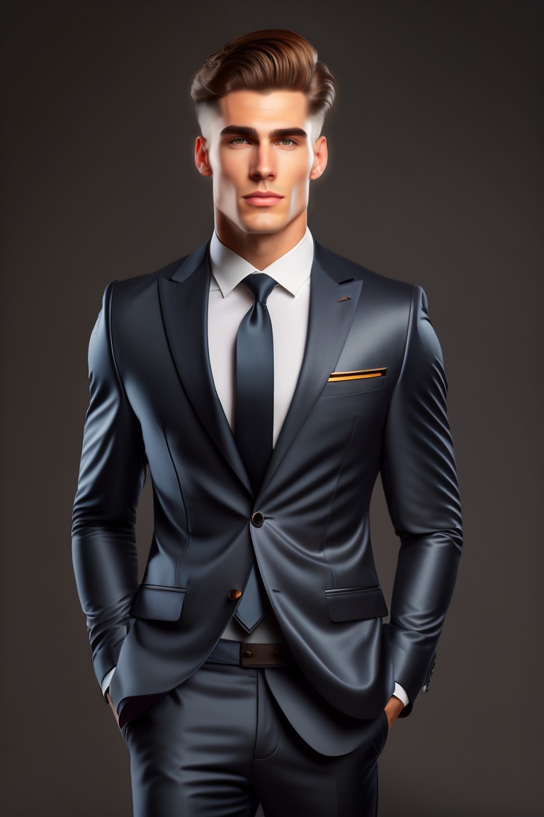 Lexica - Ultra realistic handsome man in a business suit looking at the ...