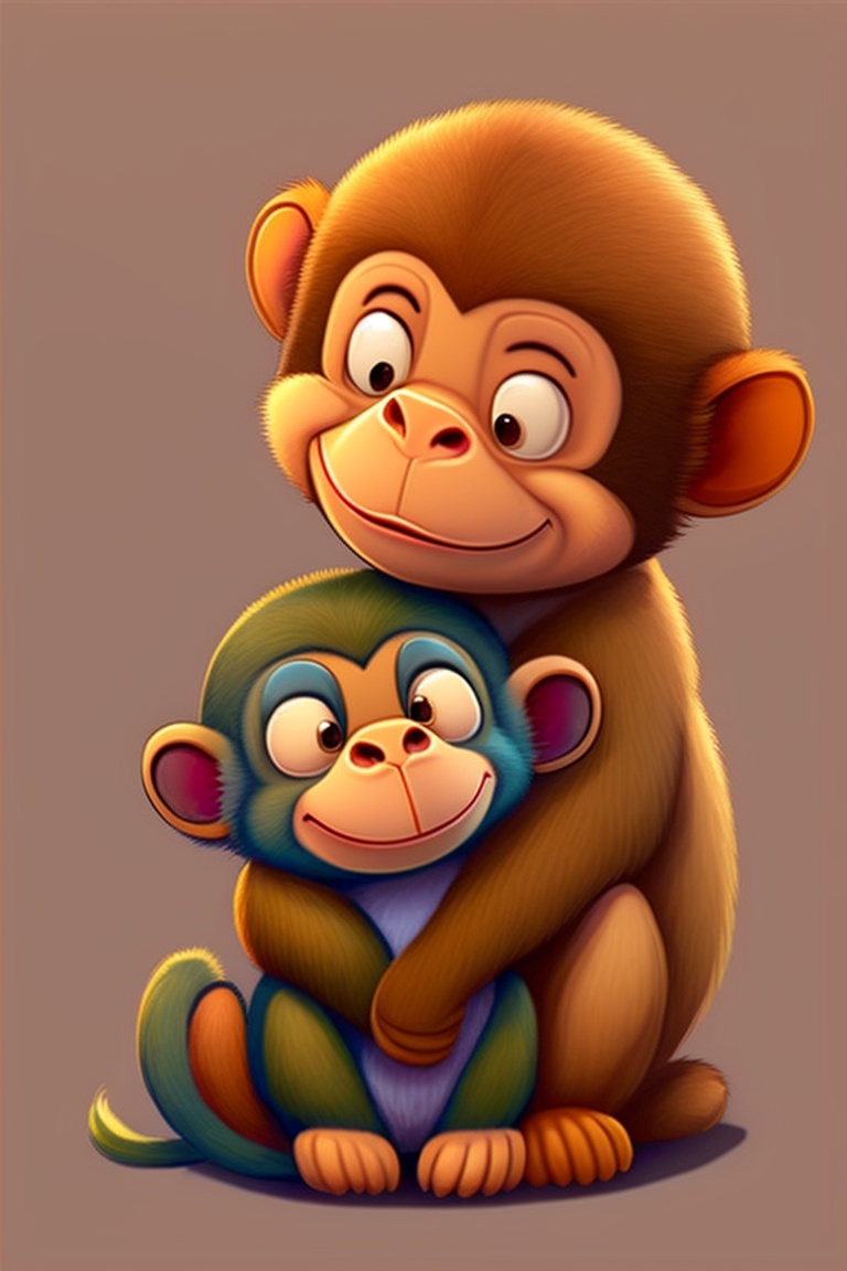 Lexica - Two little monkeys are sitting close to each other and one ...