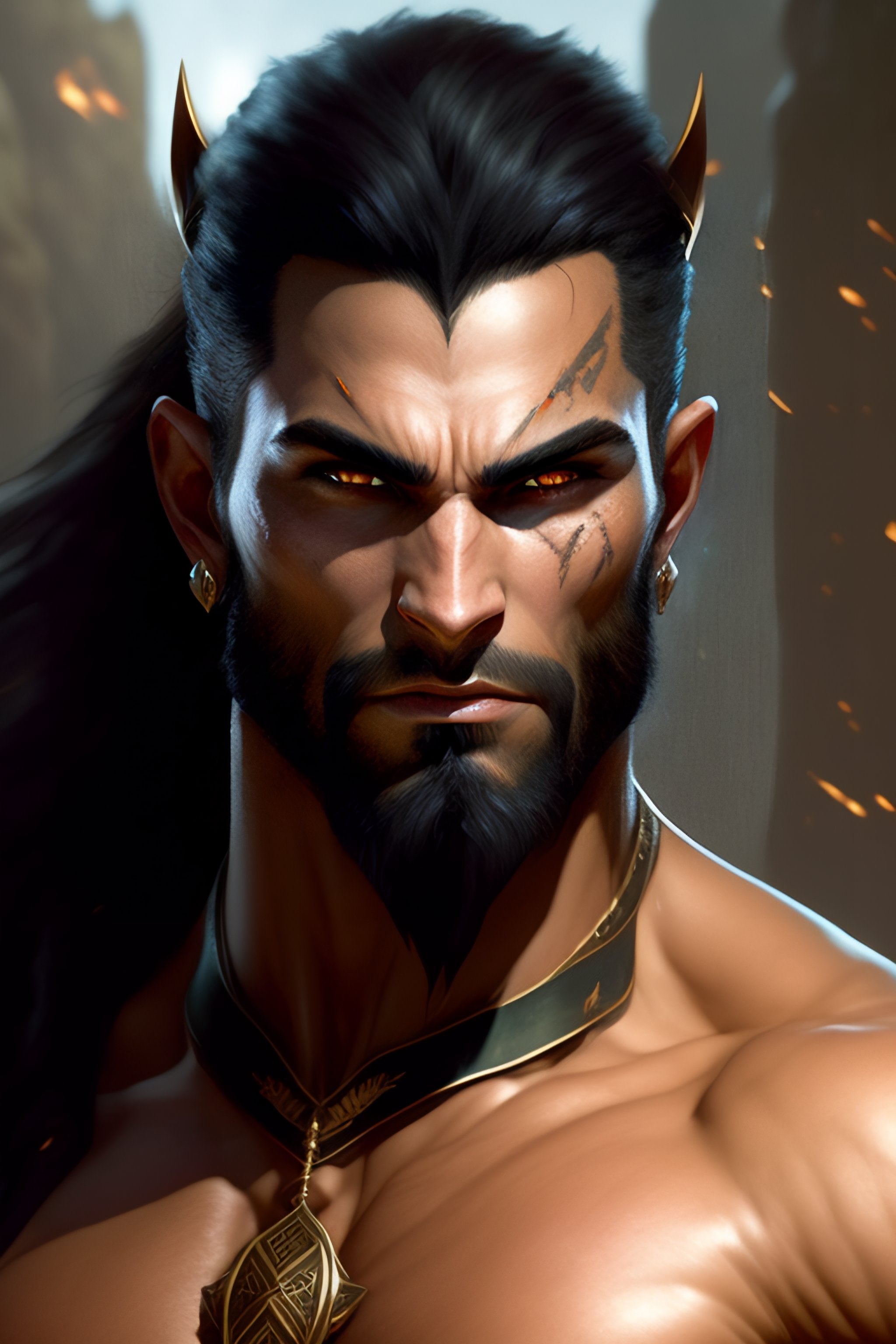 Lexica - Human berserker man with pointed ears, olive skin colour ...