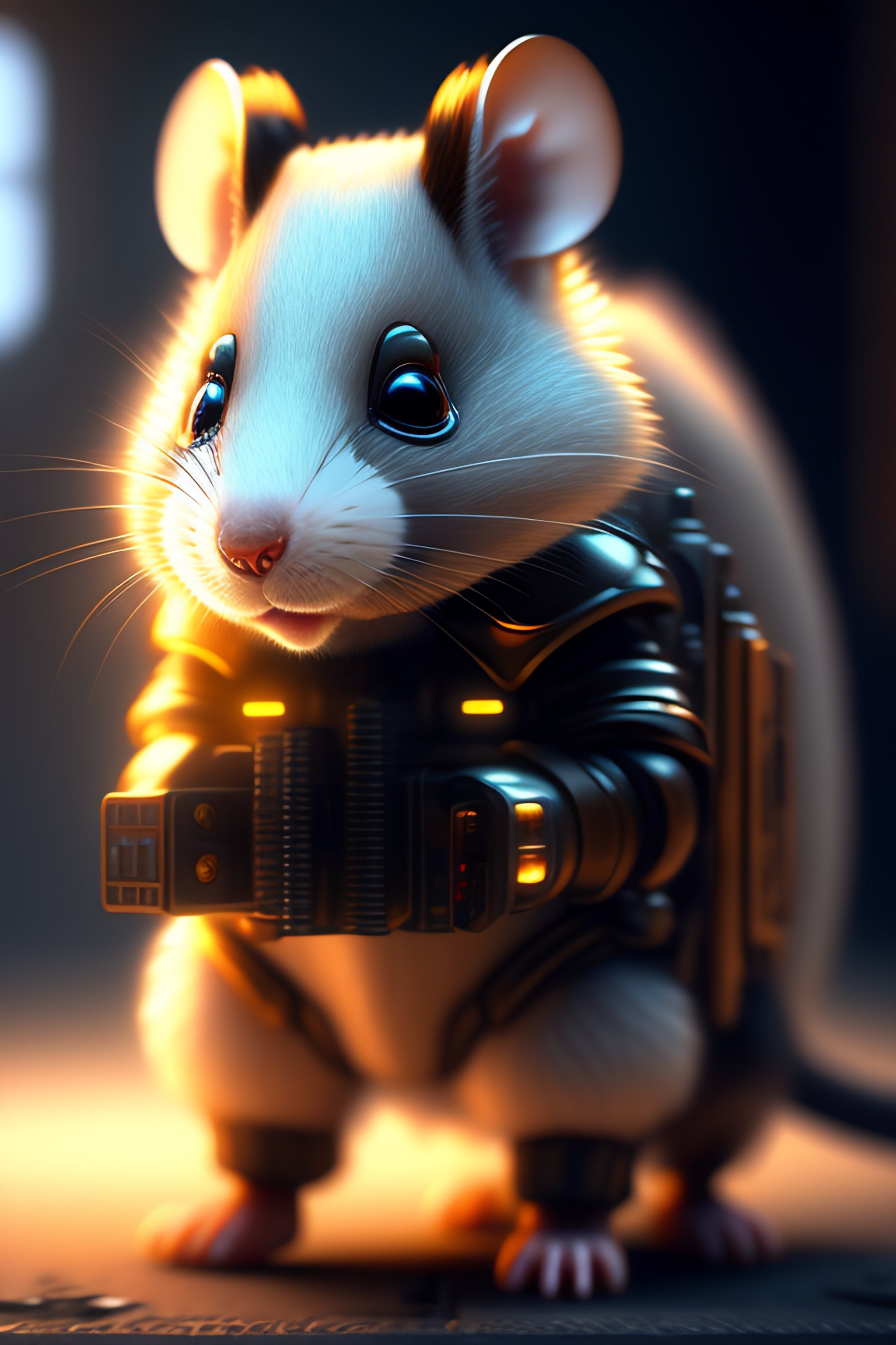 Lexica - High quality 3 d render very cute fluffy cyborg!! rat with ...