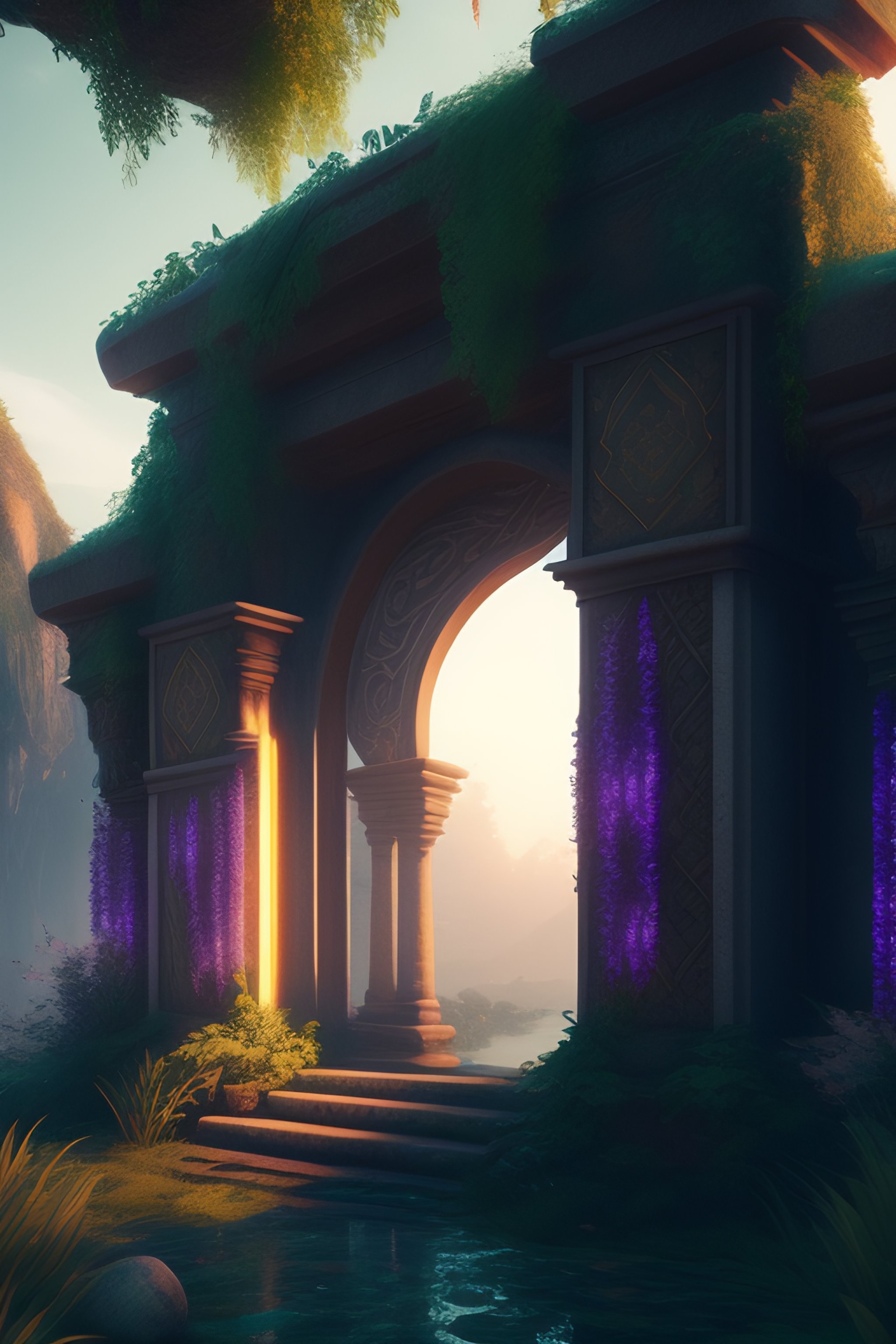 Lexica - Ancient magical overgrown ruins, folkloric gates, mysetrious ...