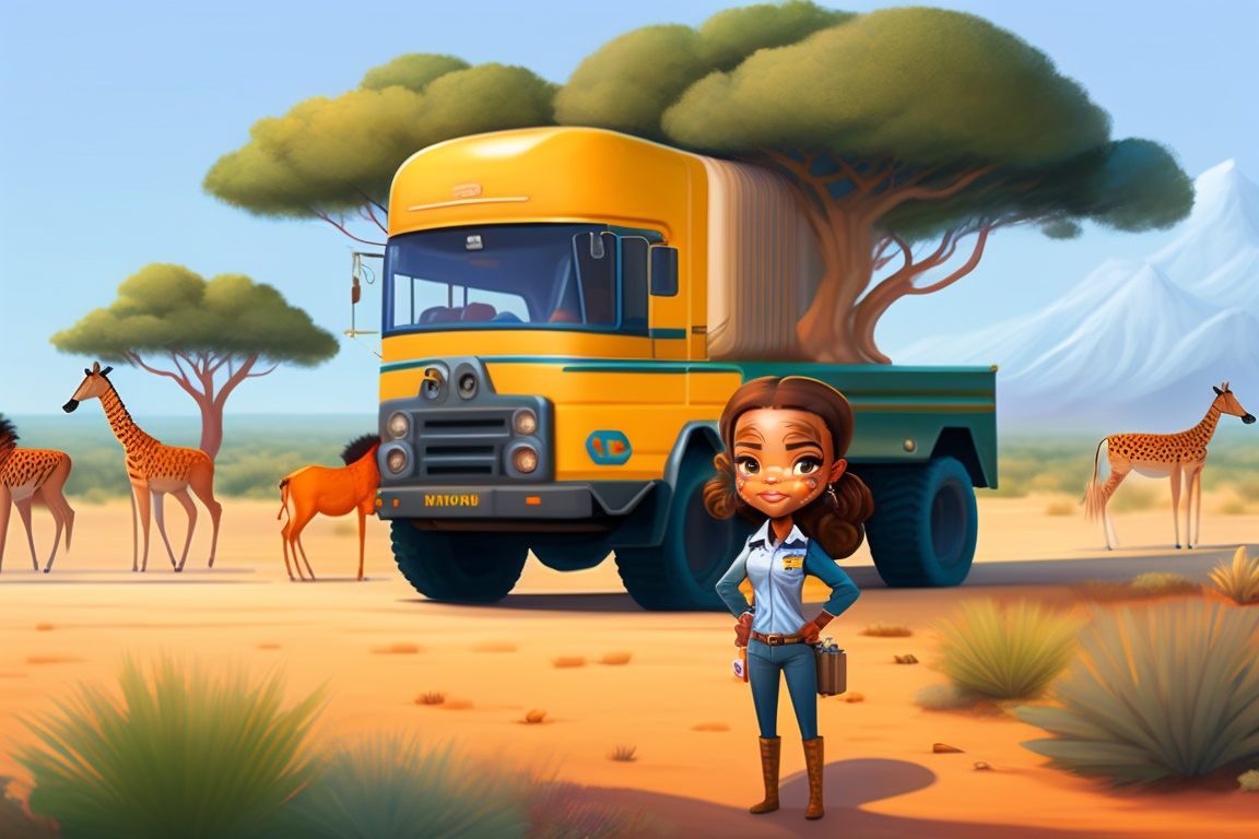 Lexica - A young adult female zoologist on a Safari, digital art, Pixar ...