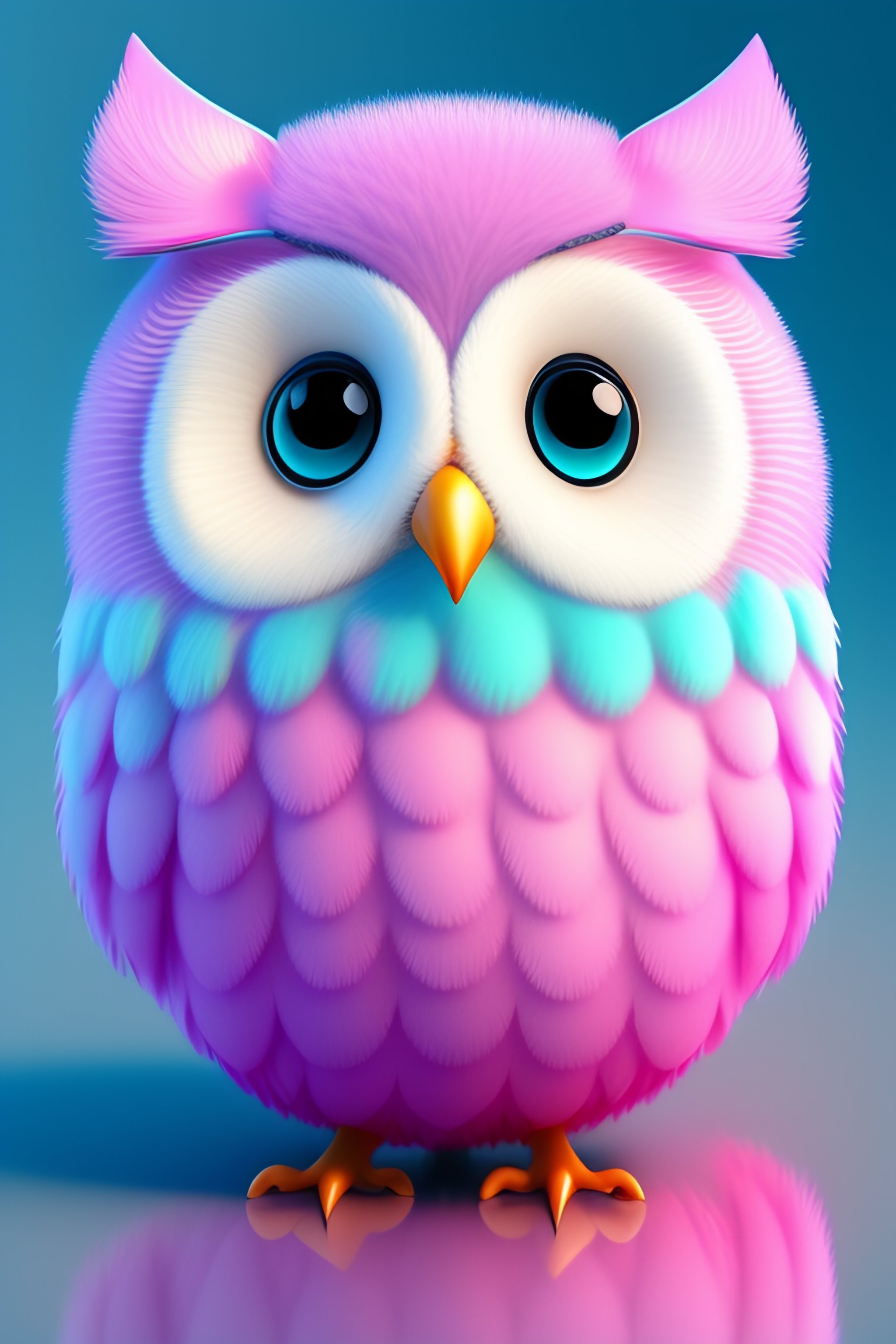 Pink Cartoon Owl