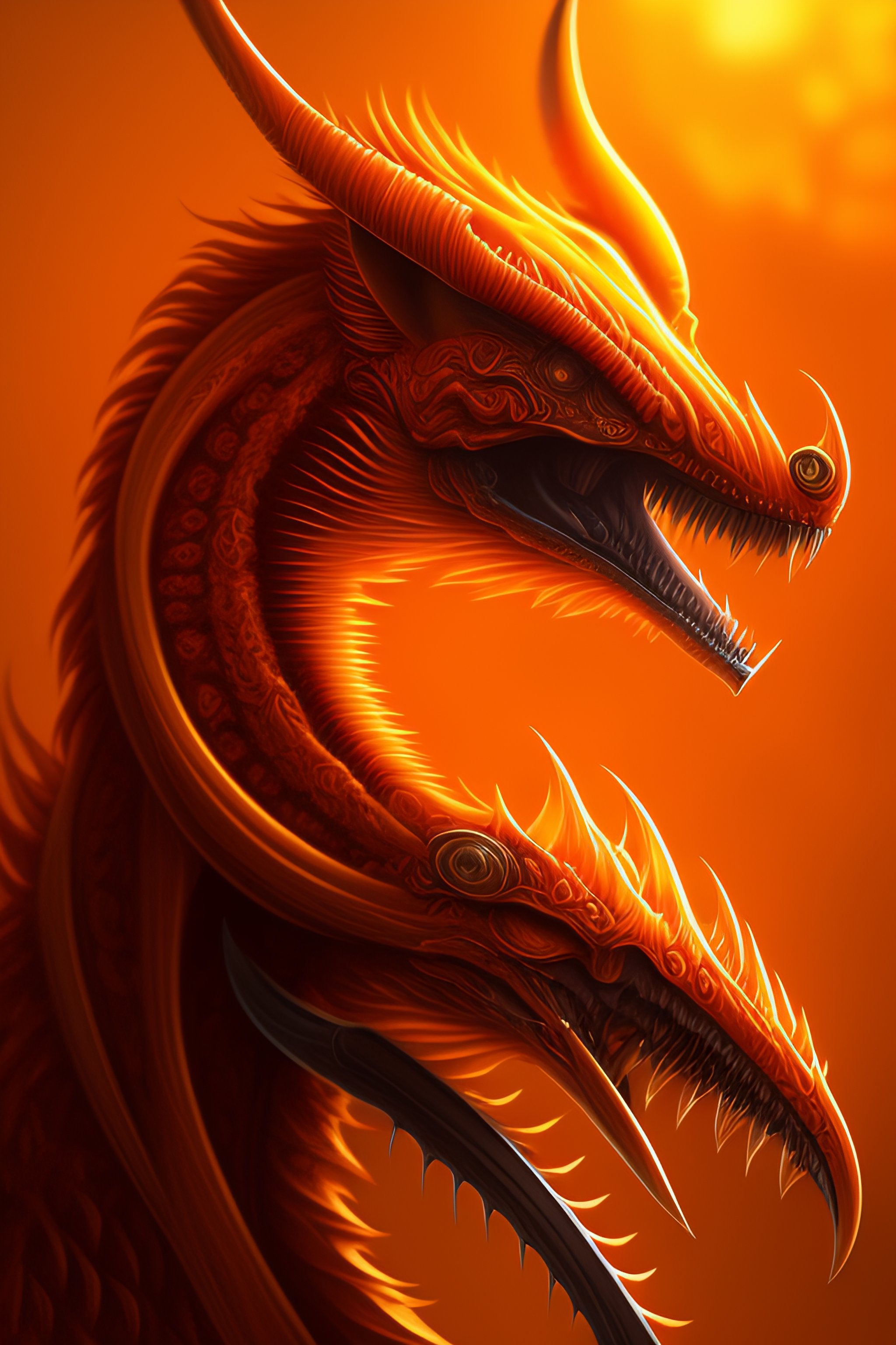 Lexica - Orange color dragon art real