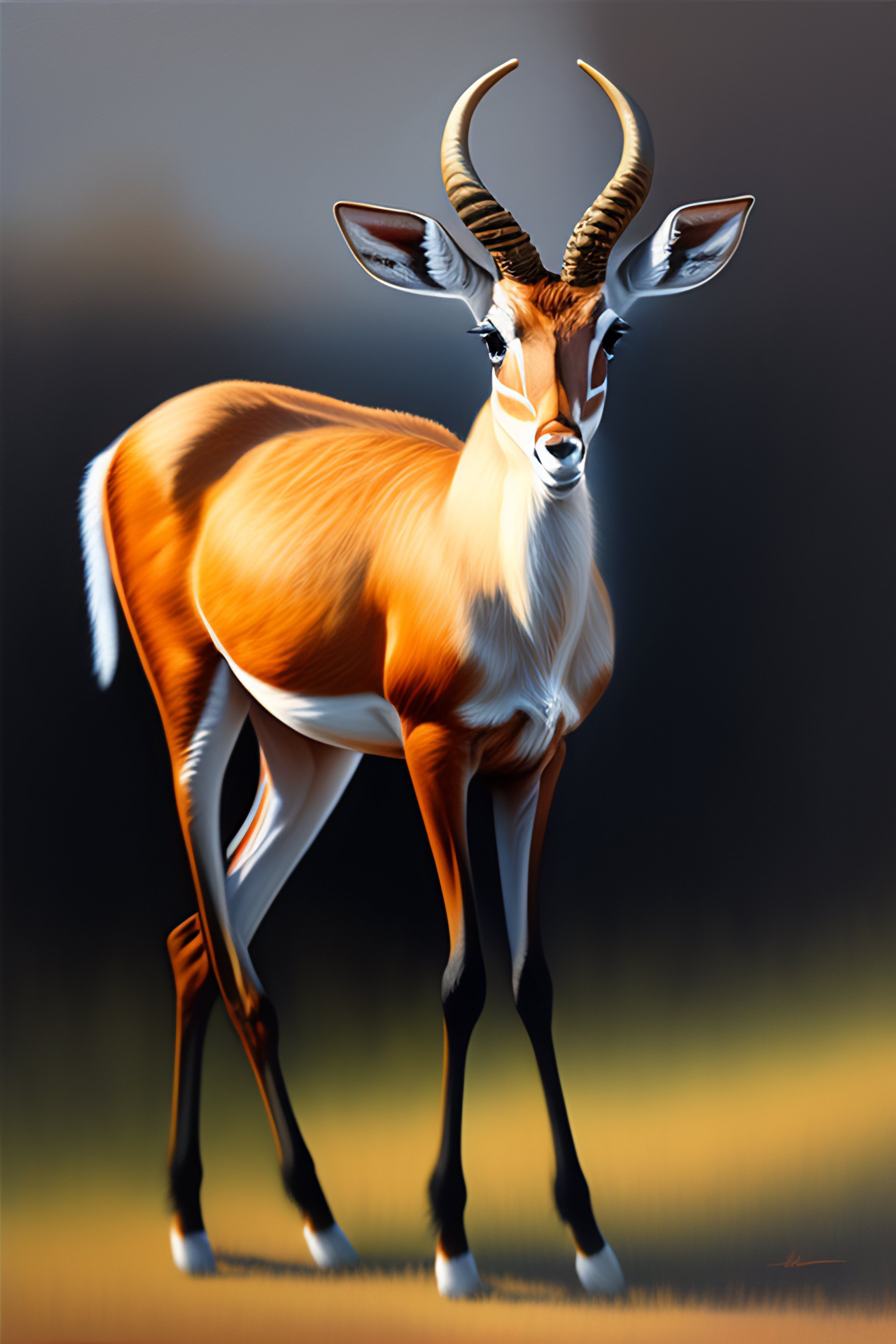 Lexica - Antelope in a suit, 2d , painting, oil