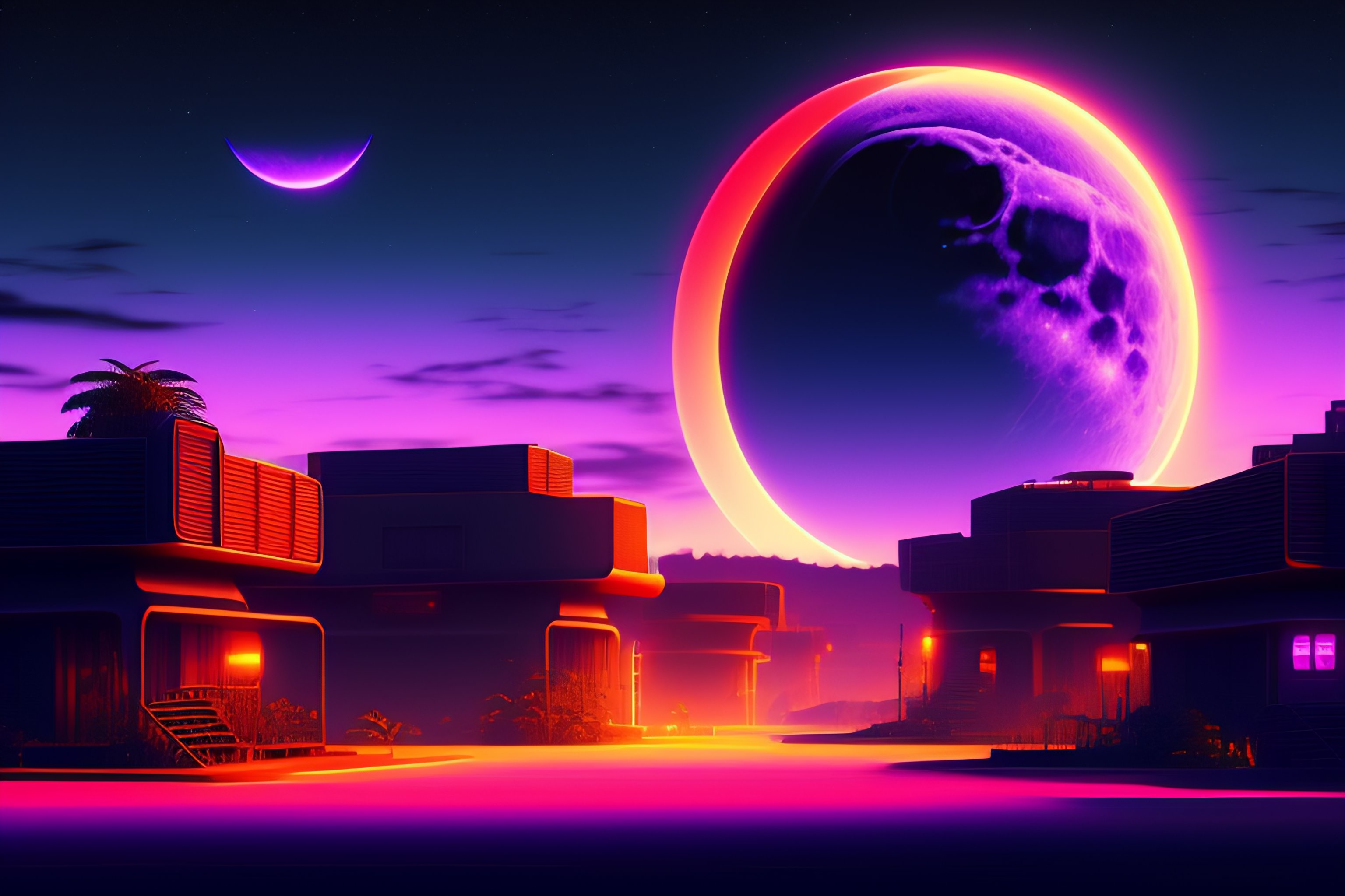 Lexica - The evil side of web3 technologies, Synthwave metaverse town ...