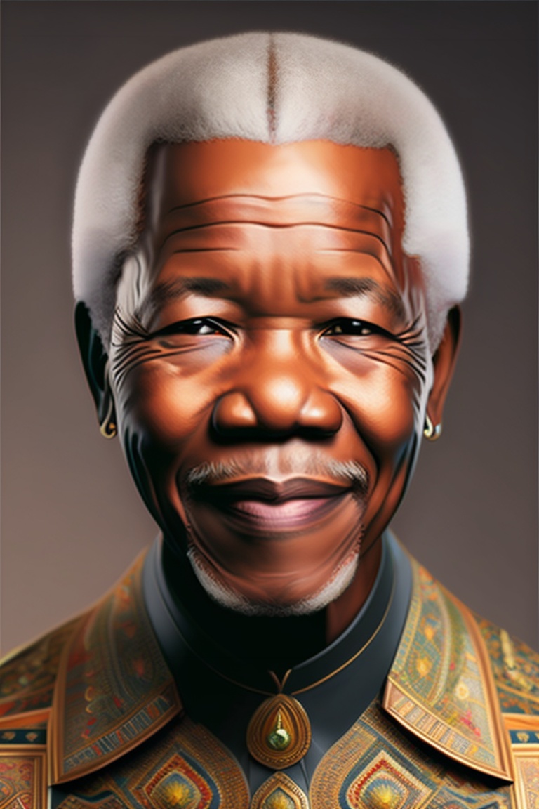 Lexica - Nelson Mandela Generate a realistic, front-facing image Nelson ...