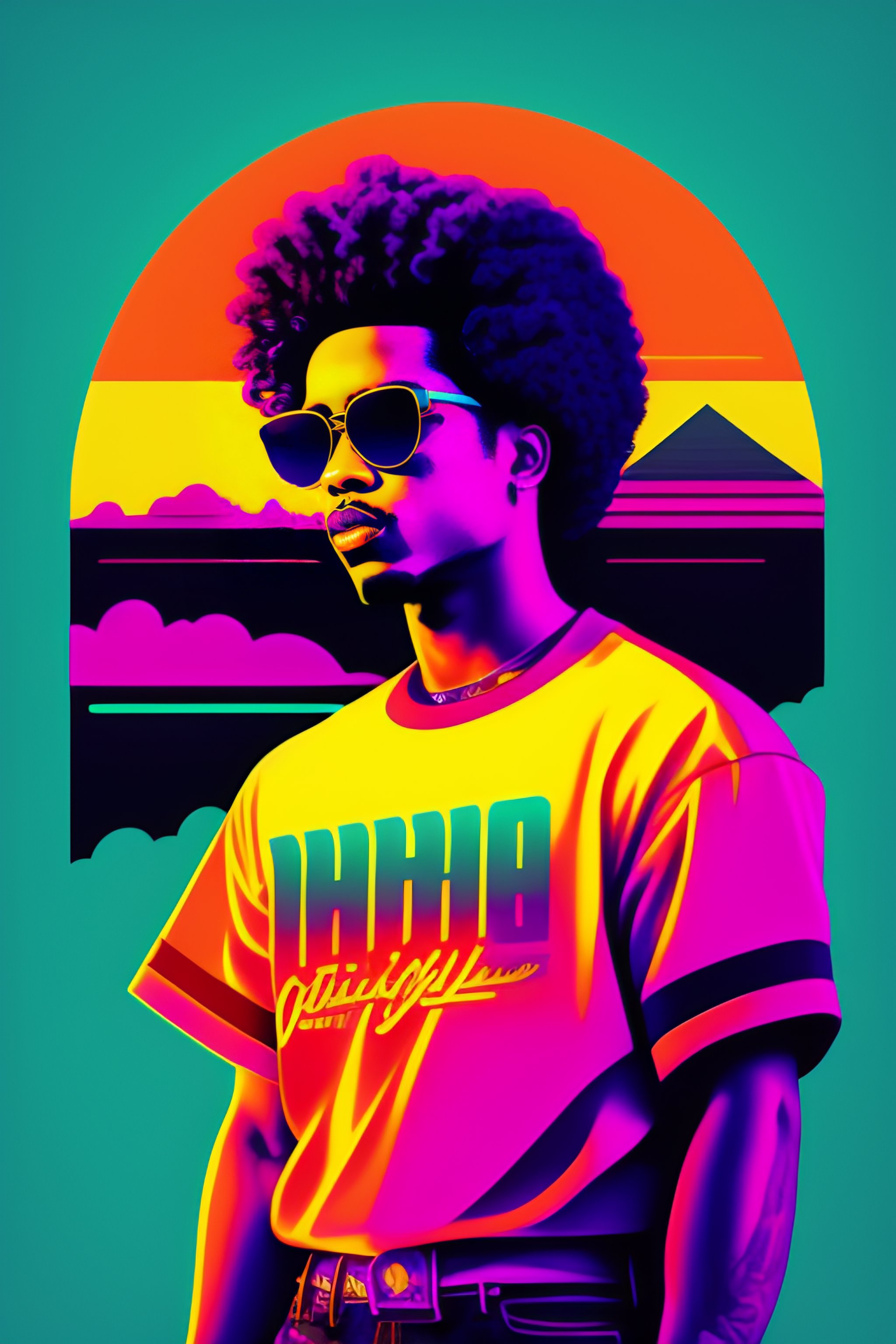 Lexica - Retro 80s vaporwave vintage rap music illustration art by ...