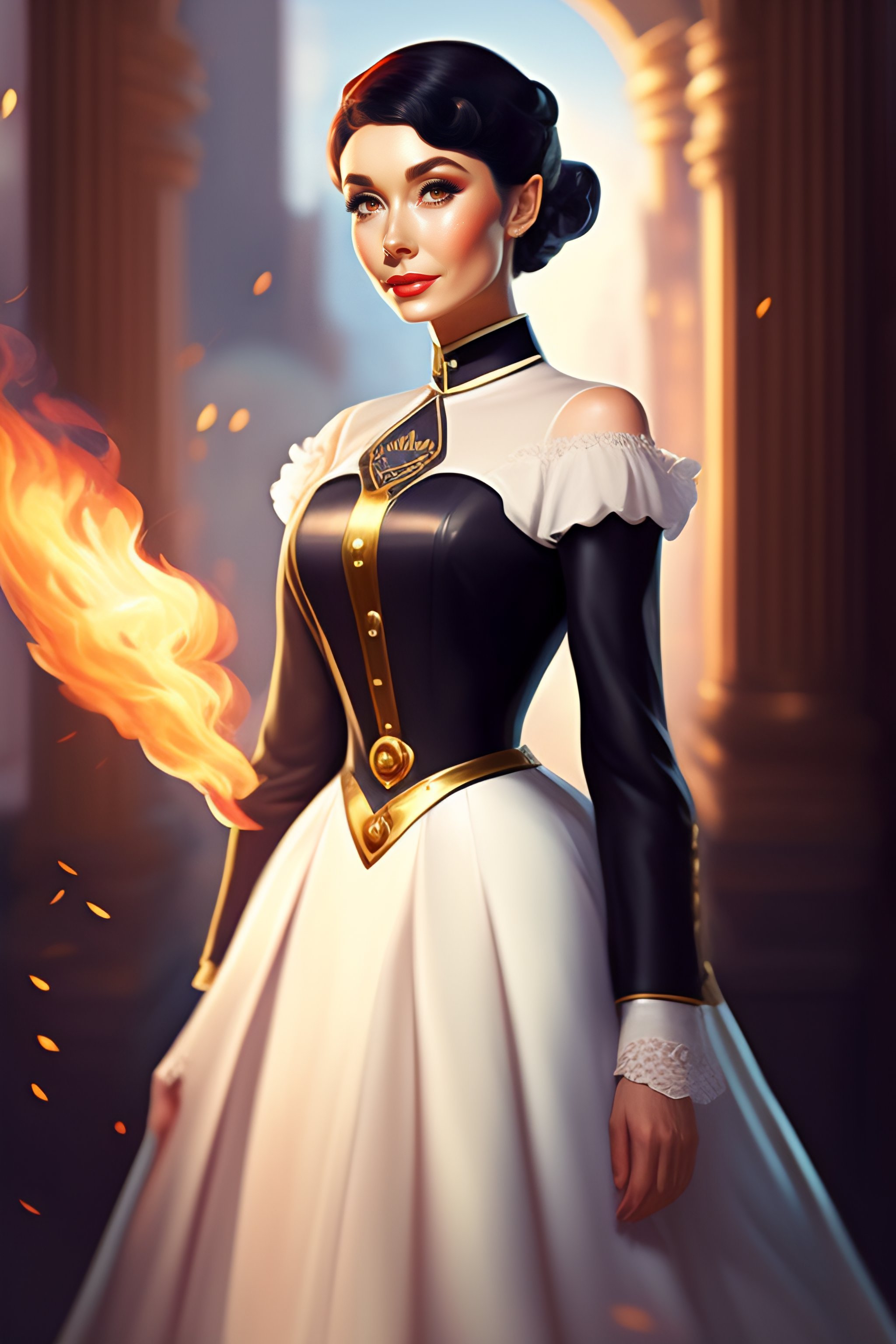 Lexica - Full body, from above, audrey hepburn as Elizabeth from ...