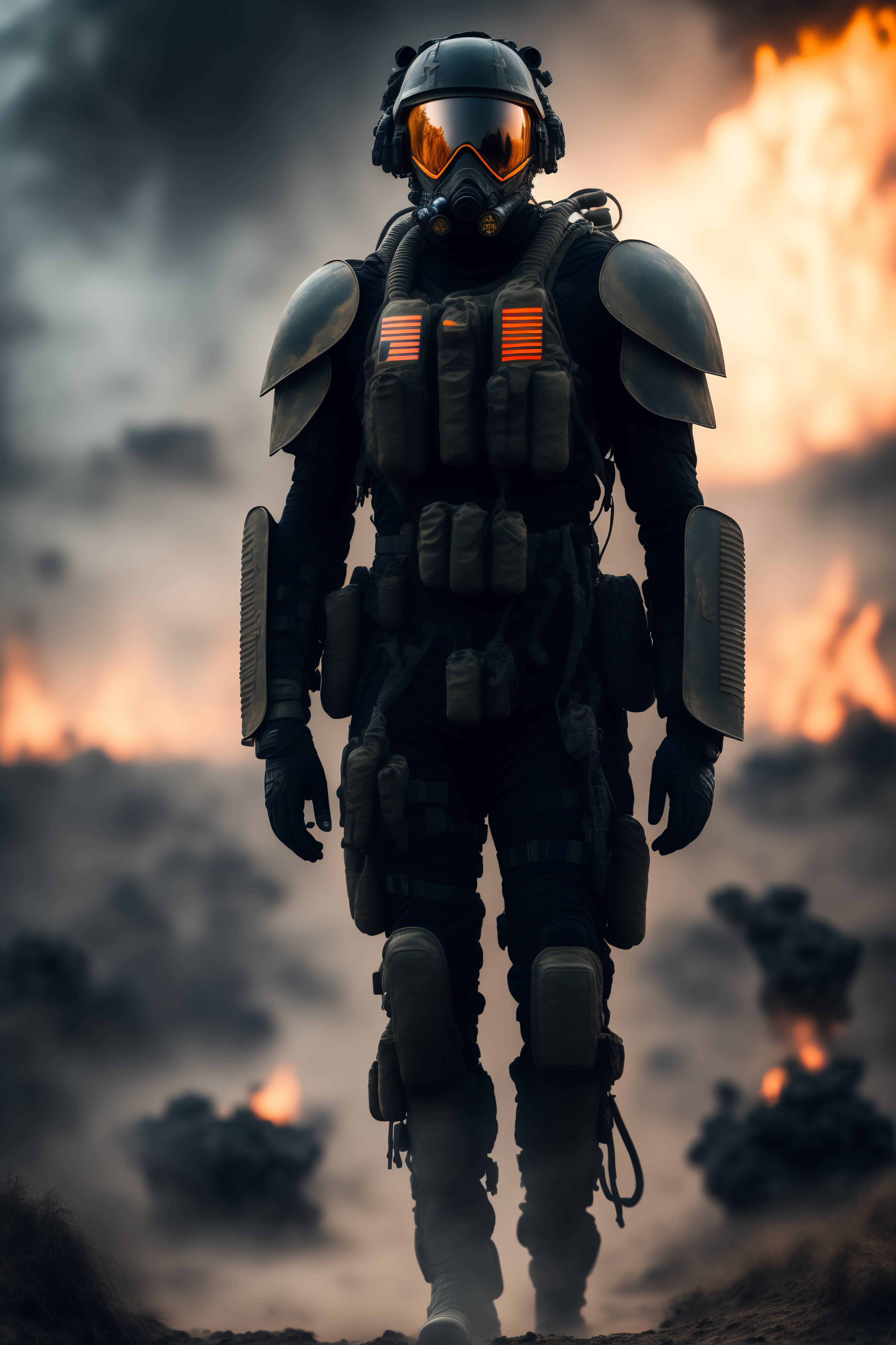 Lexica - A cyber warrior in a burnt land, extremely highly detailed ...