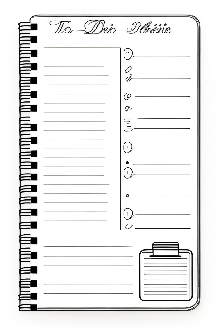 Lexica - Hand drawing outline pen ink illustration of to-do list ...