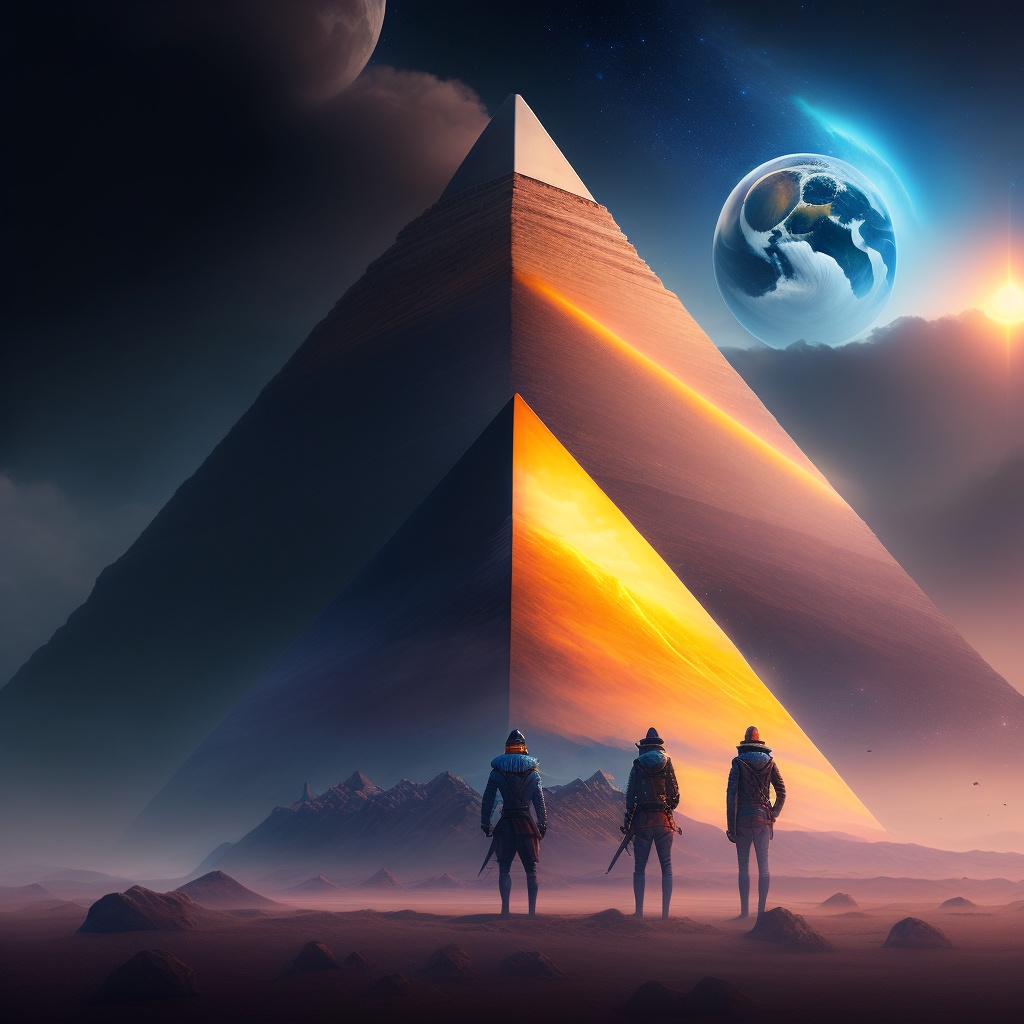 Lexica - Dystopian pyramids, background storm, computers, beautiful ...