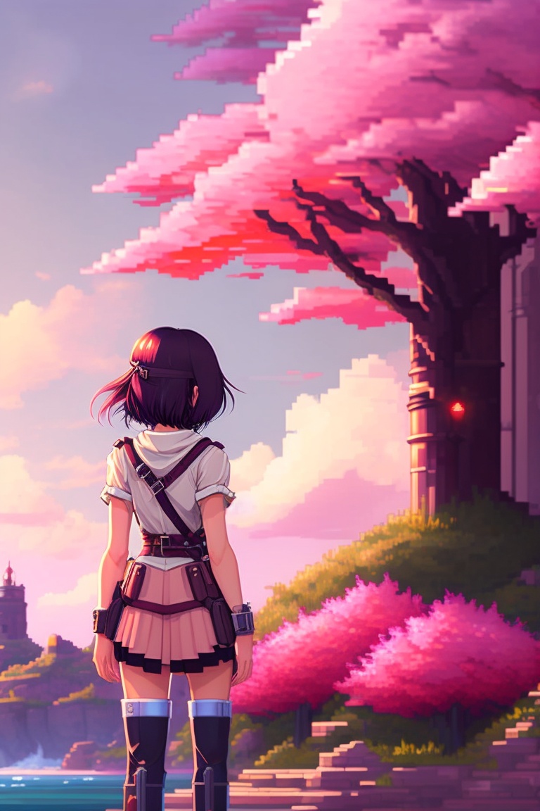 Lexica - Attack on titan mikasa art, pixel art, ethereal, pixel art, a ...