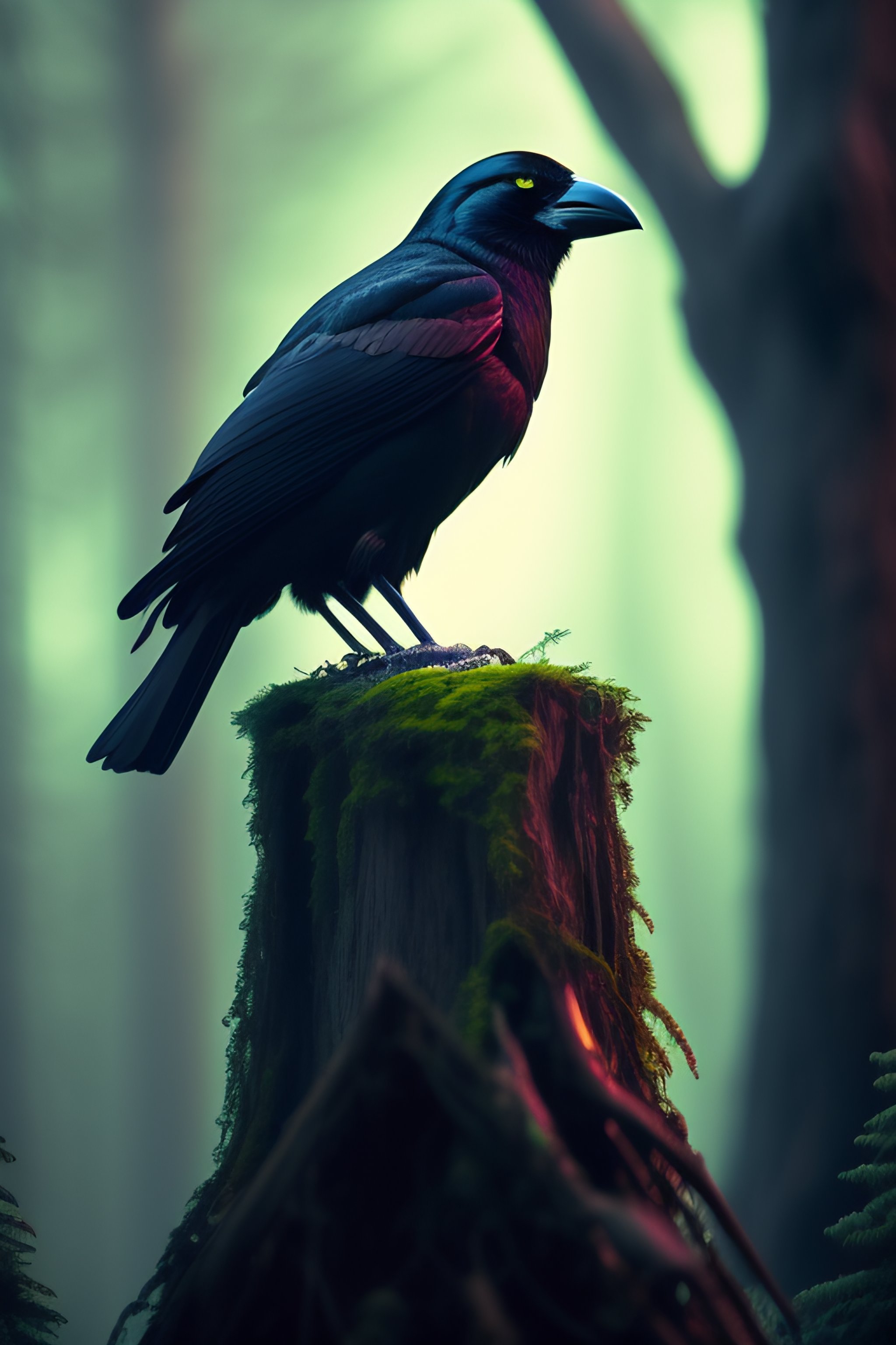 Lexica - Haunted forest, horror crow, warcraft style