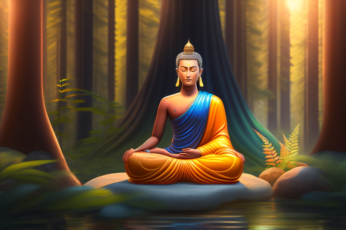 Lexica - A digital illustration capturing the essence of Lord Buddha ...