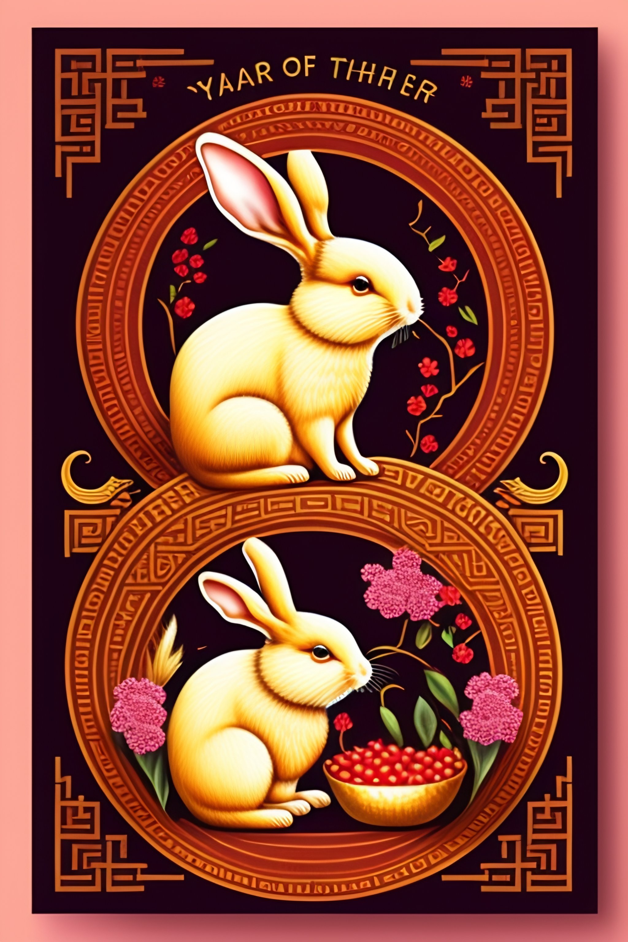 Lexica - Year of the rabbit greeting card, chinese new year, chinese ...