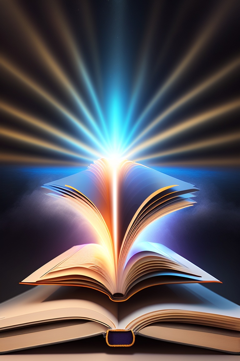 Lexica - An open book with rays of light emerging from its pages ...