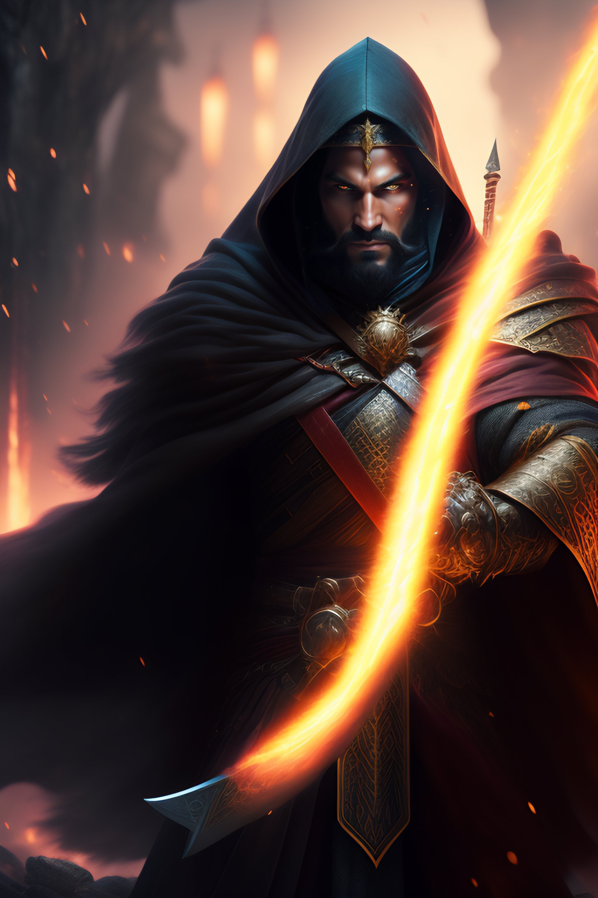 Lexica - Portrait of a battlemage in a dark-fantasay world during his ...