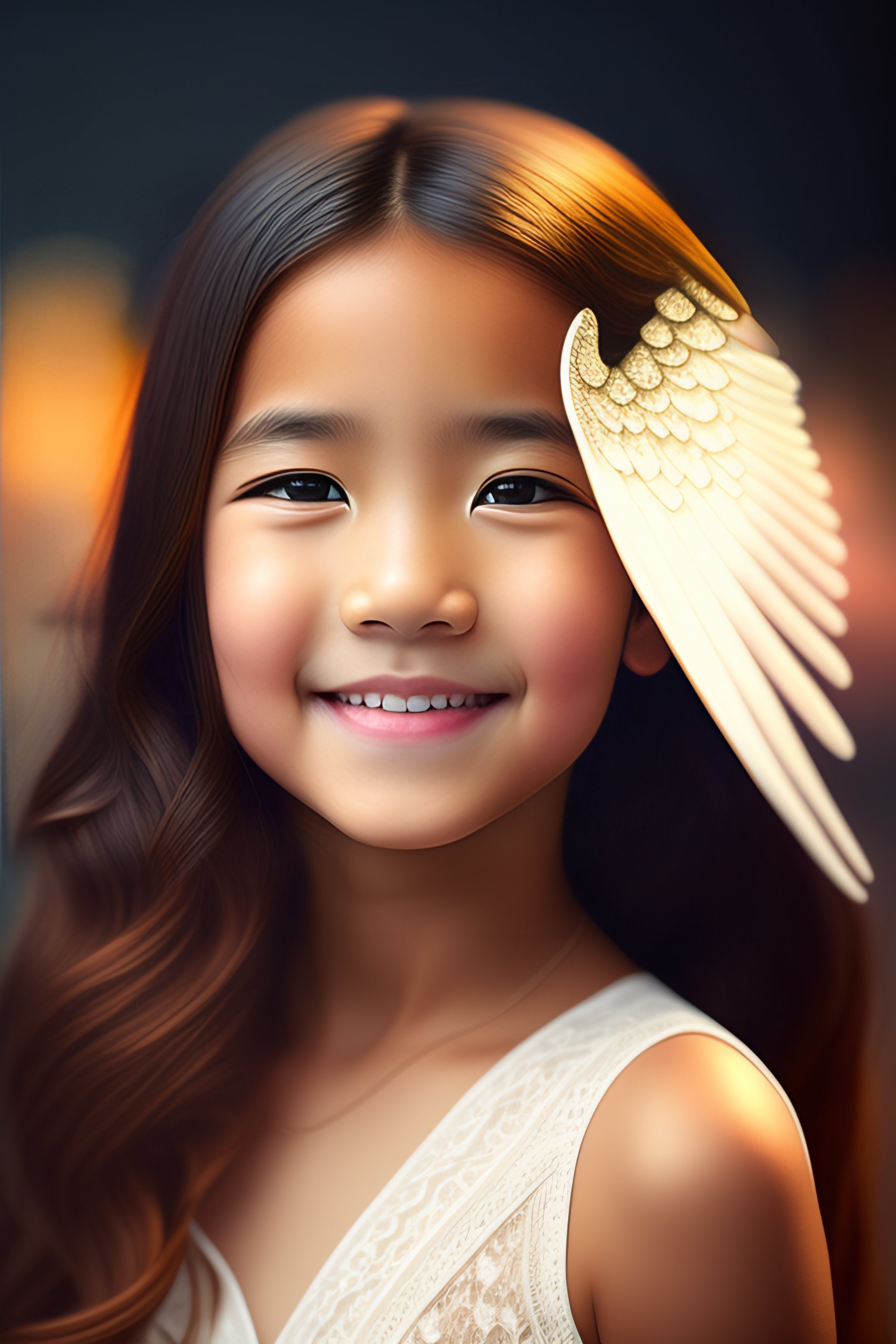 Lexica - A beuatiful girl with a wing