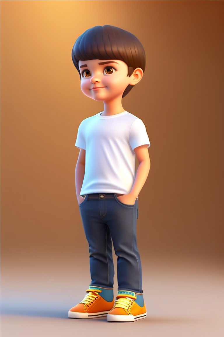 Lexica - A tall child, ten years old, with brown eyes, white skin, a ...