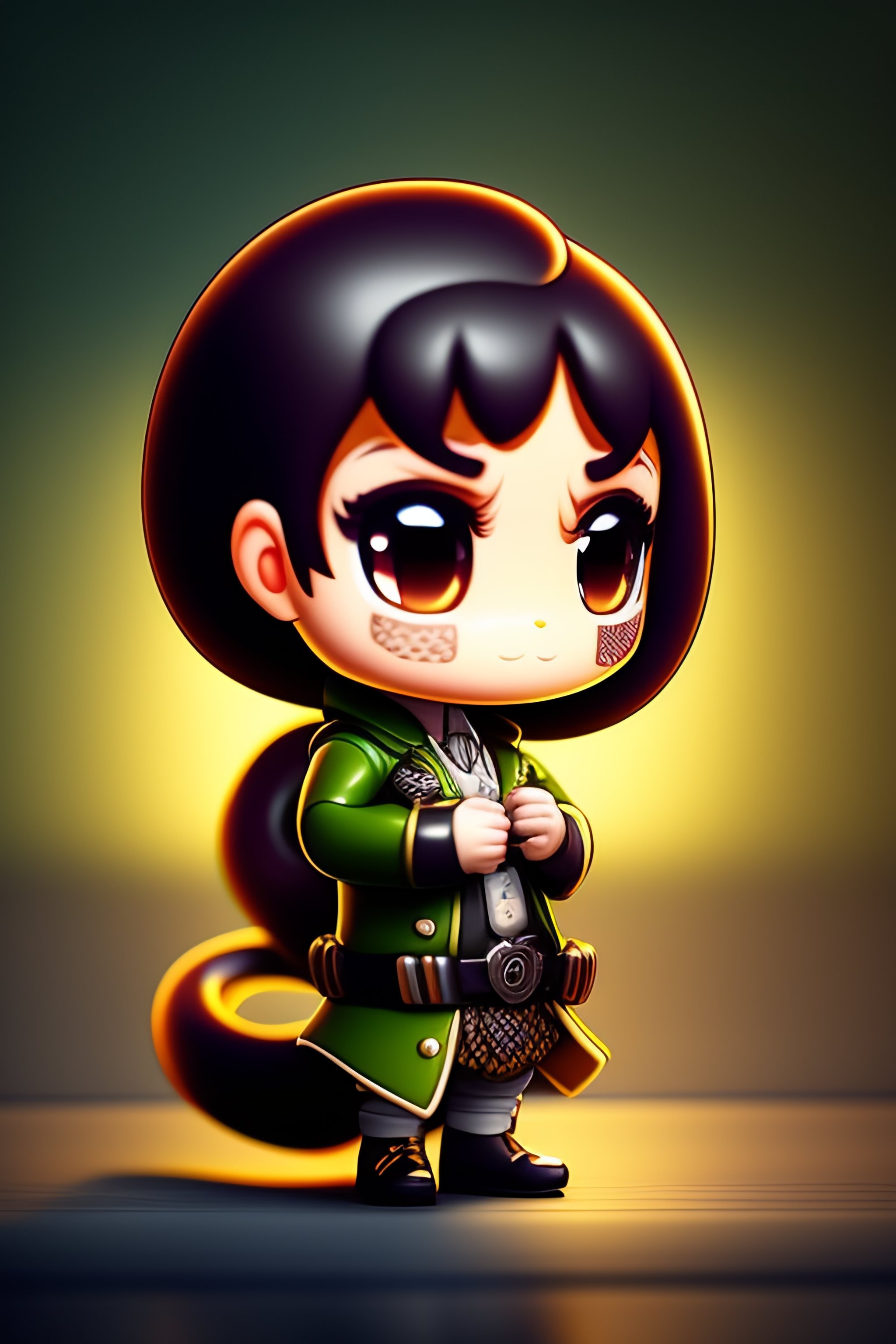 Lexica - Cute chibi snake dancing