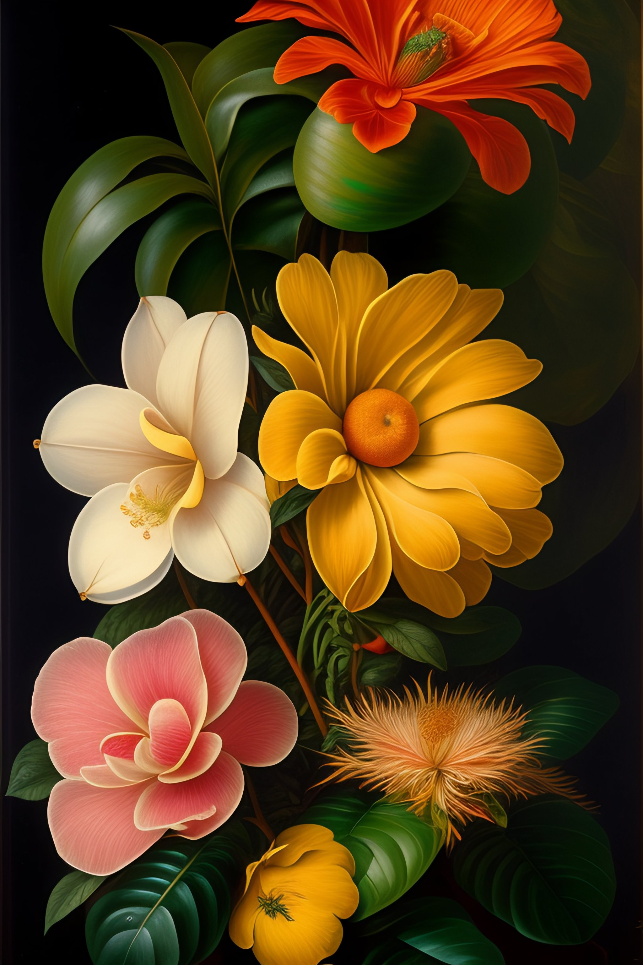 Lexica - Tiger, tropical plants, botanical, large exotic flowers ...