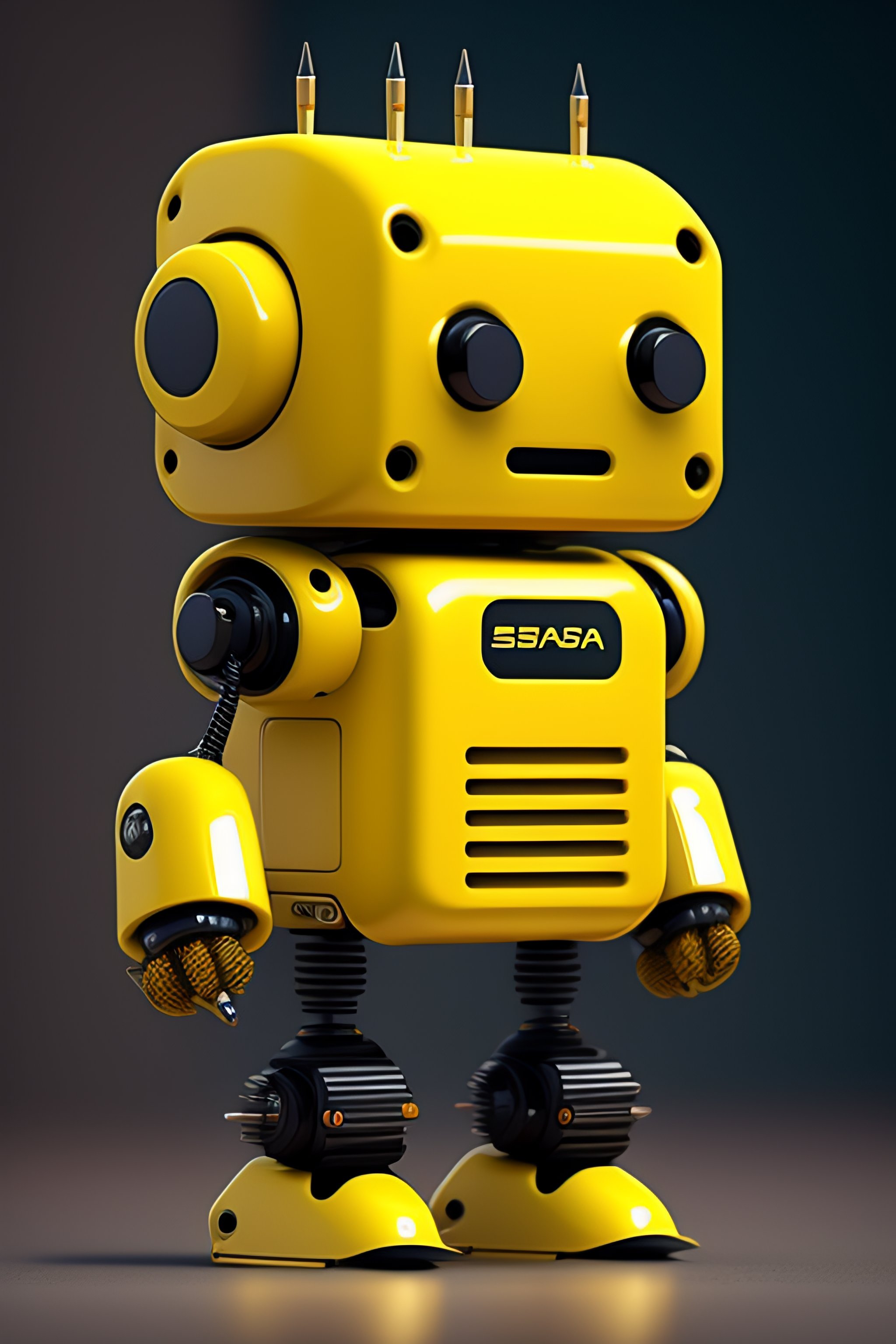 Lexica - Robot tierno amarillo con la palabra sasi en su pecho como una ...