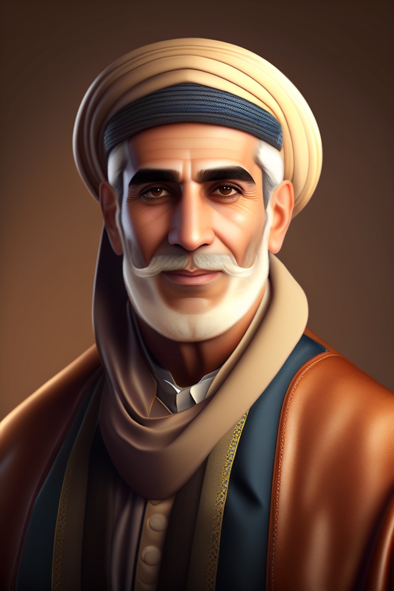 Lexica - An old modern arabic man, face front, HD in quality, full body ...
