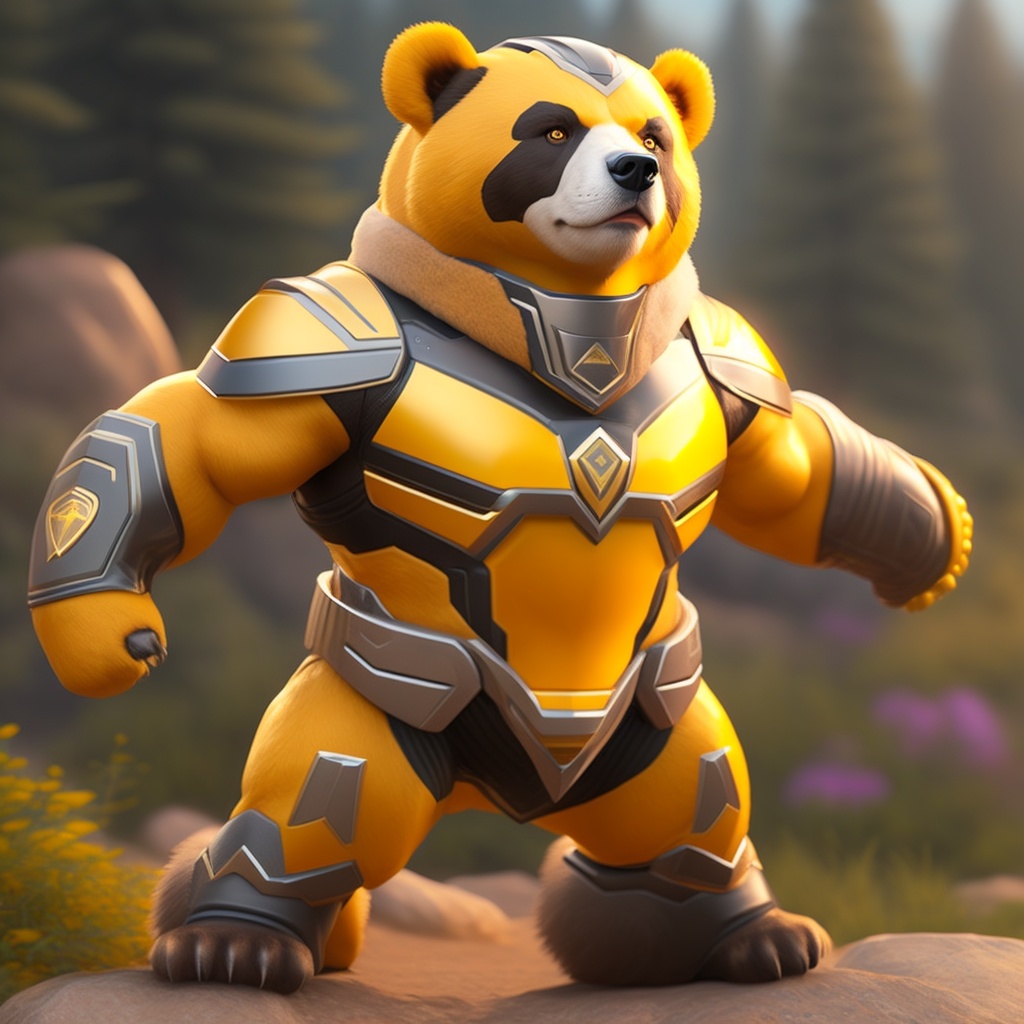 Lexica - Mighty Morphin Yellow Bear Power Ranger, 3D Game Cinematic ...