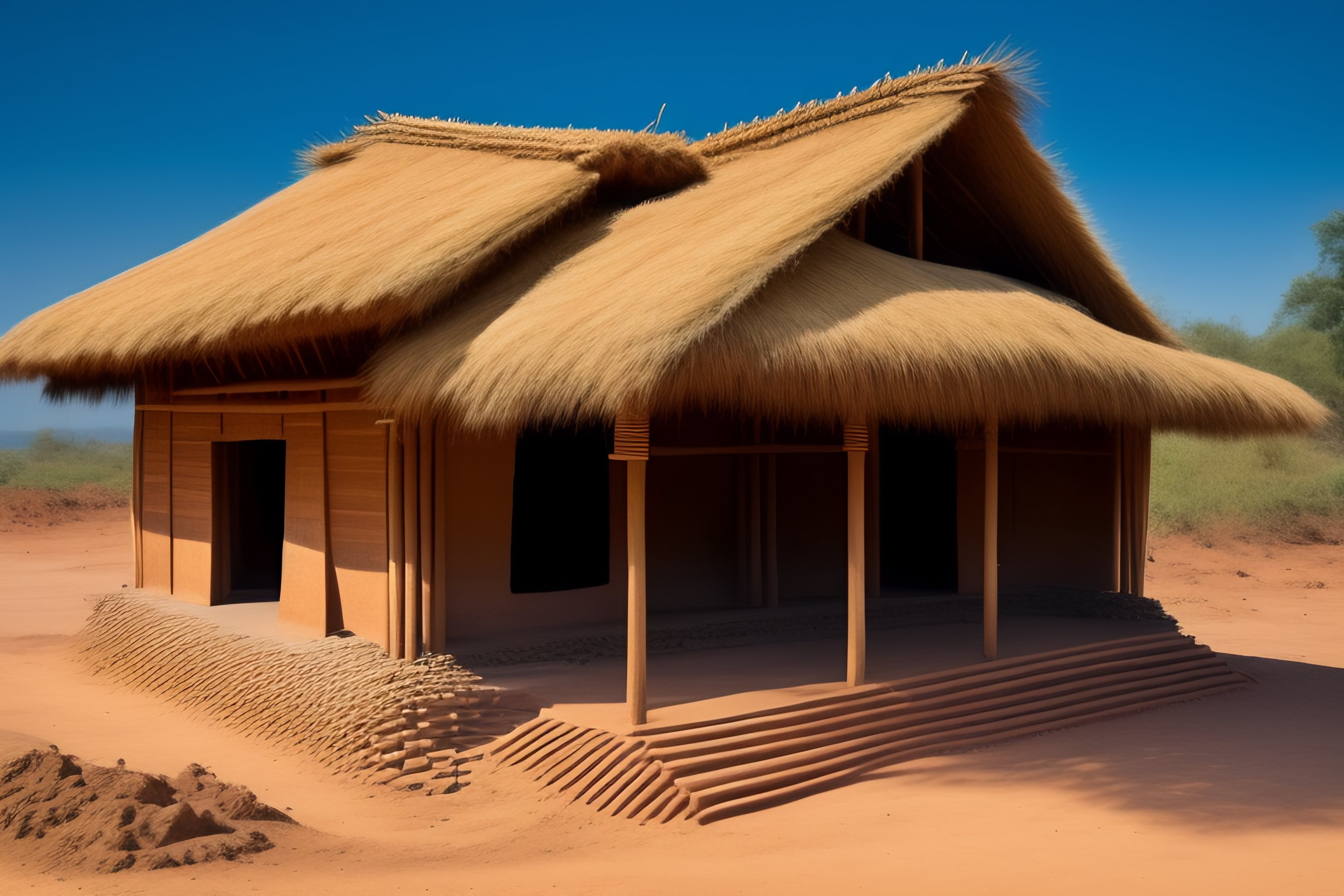 Lexica - Indian people building a house. detailed