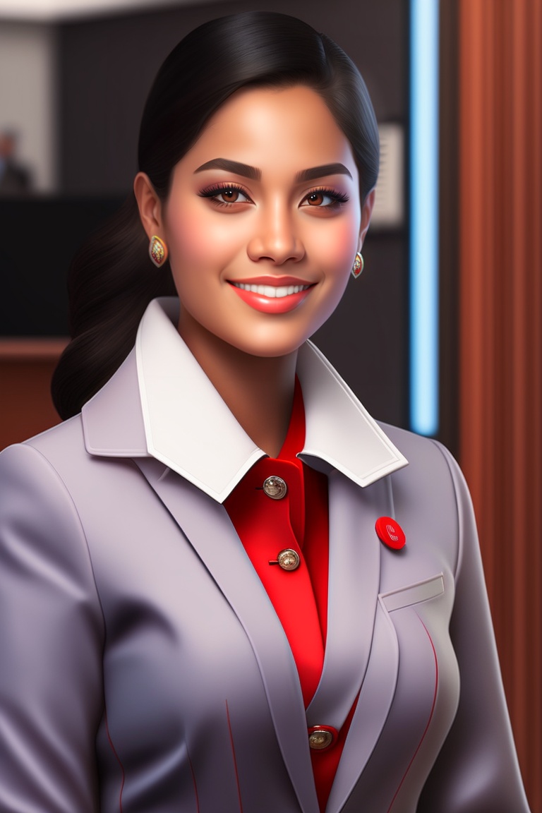 Lexica - Two young Indian receptionist female grey coat, white shirt ...