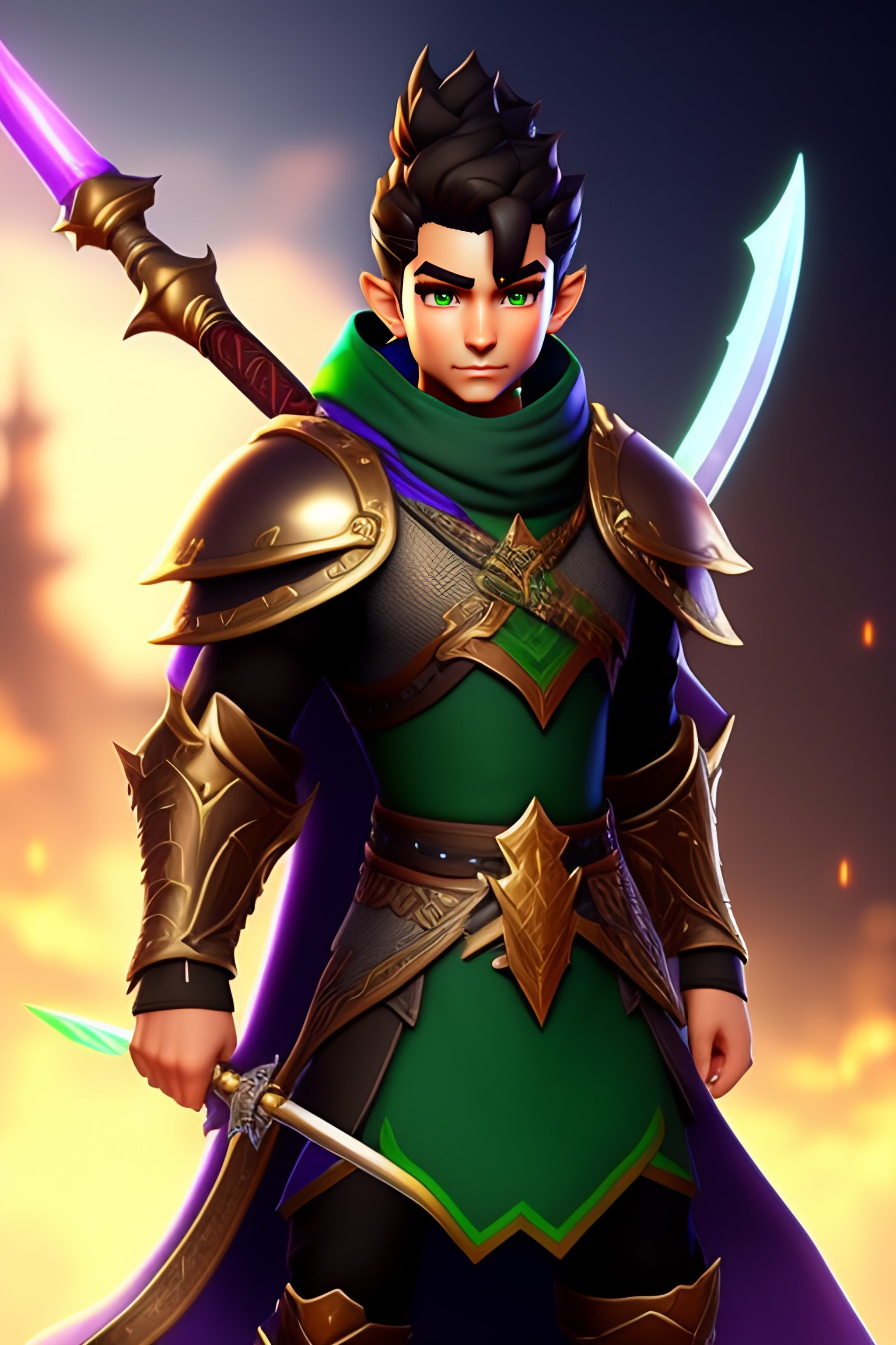 Lexica - In a style of Fortnite and Overwatch. A young human orphan who ...