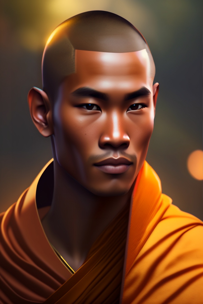Lexica - Buddhist monk, cinematic, hd quality, realistic, looking at me