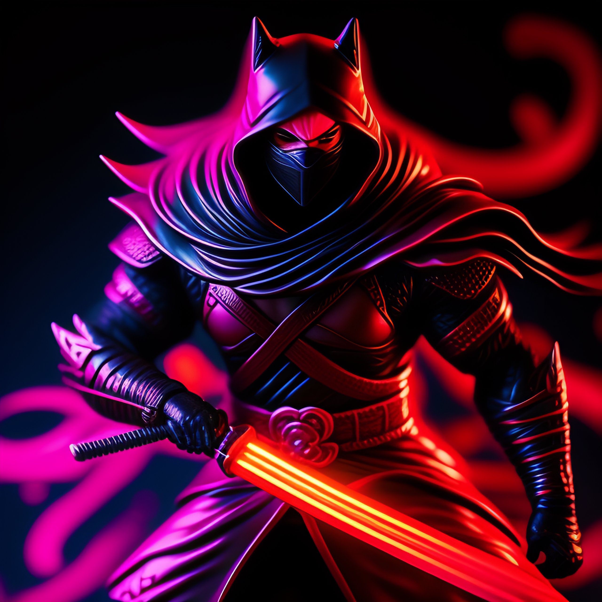 Lexica - Ninja gaiden red ninja 8-bit neon